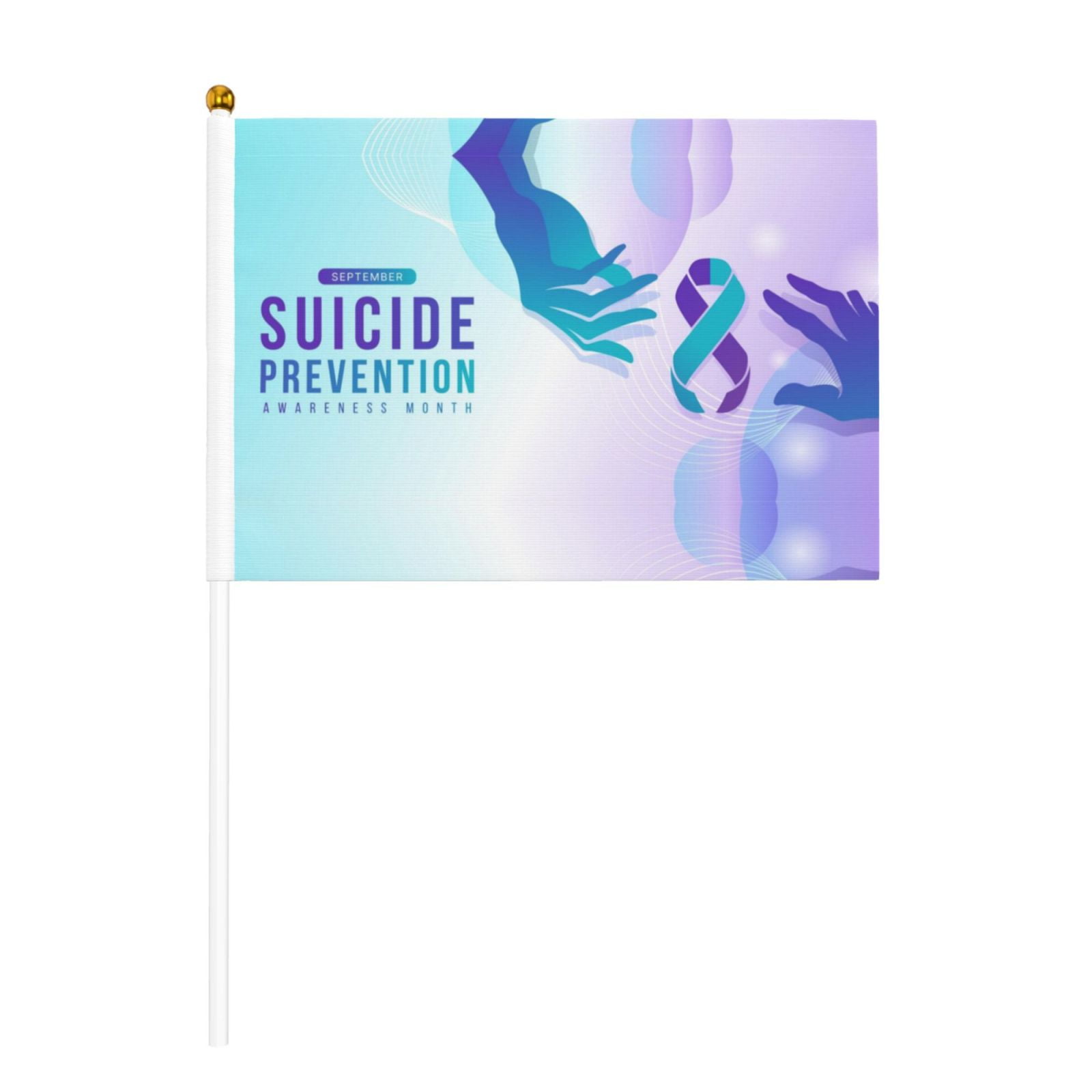 Suicide Prevention Awareness Month Purple Ribbon Flag Small Mini Hand ...