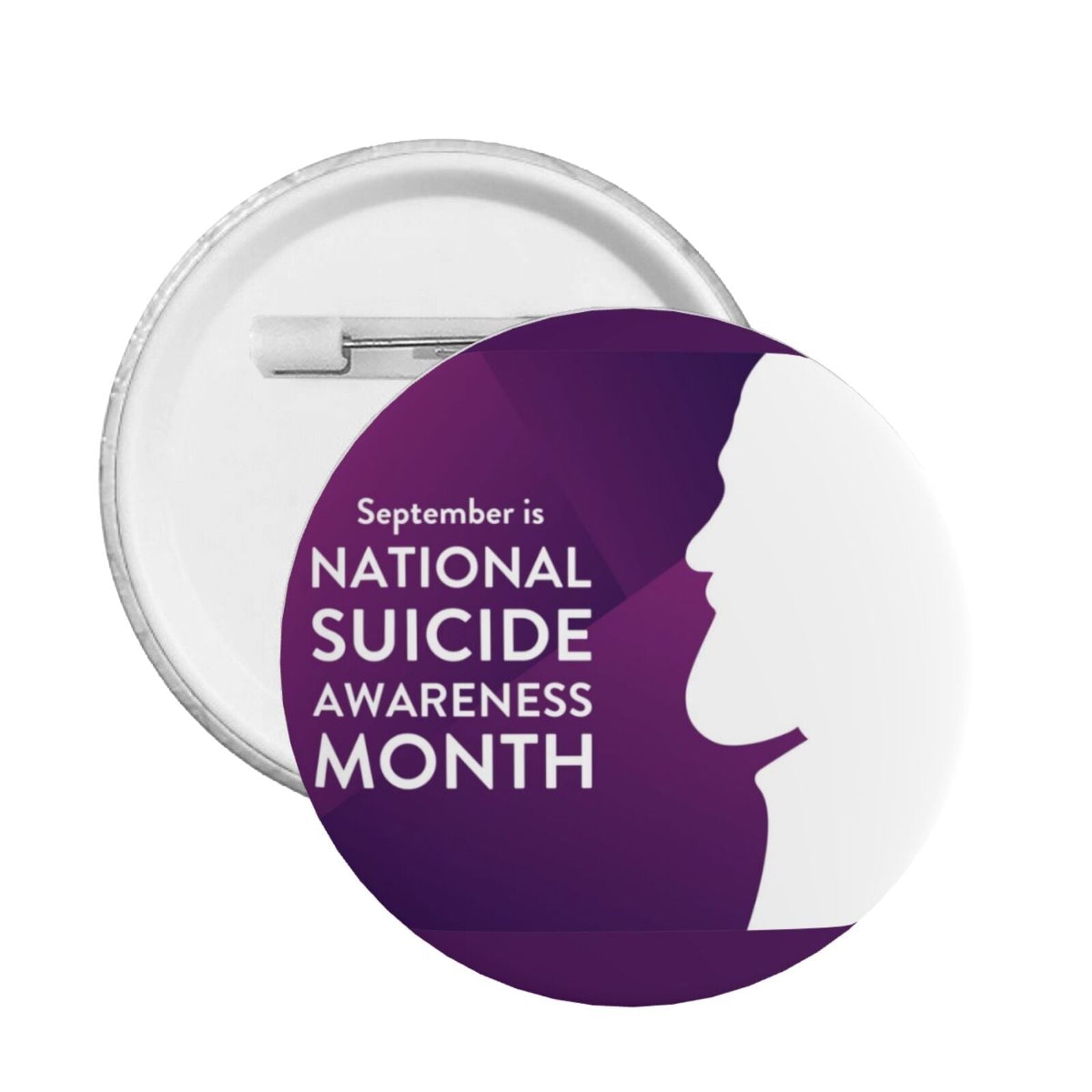 Suicide Prevention Awareness Month Purple Ribbon Pin Button Badge ...