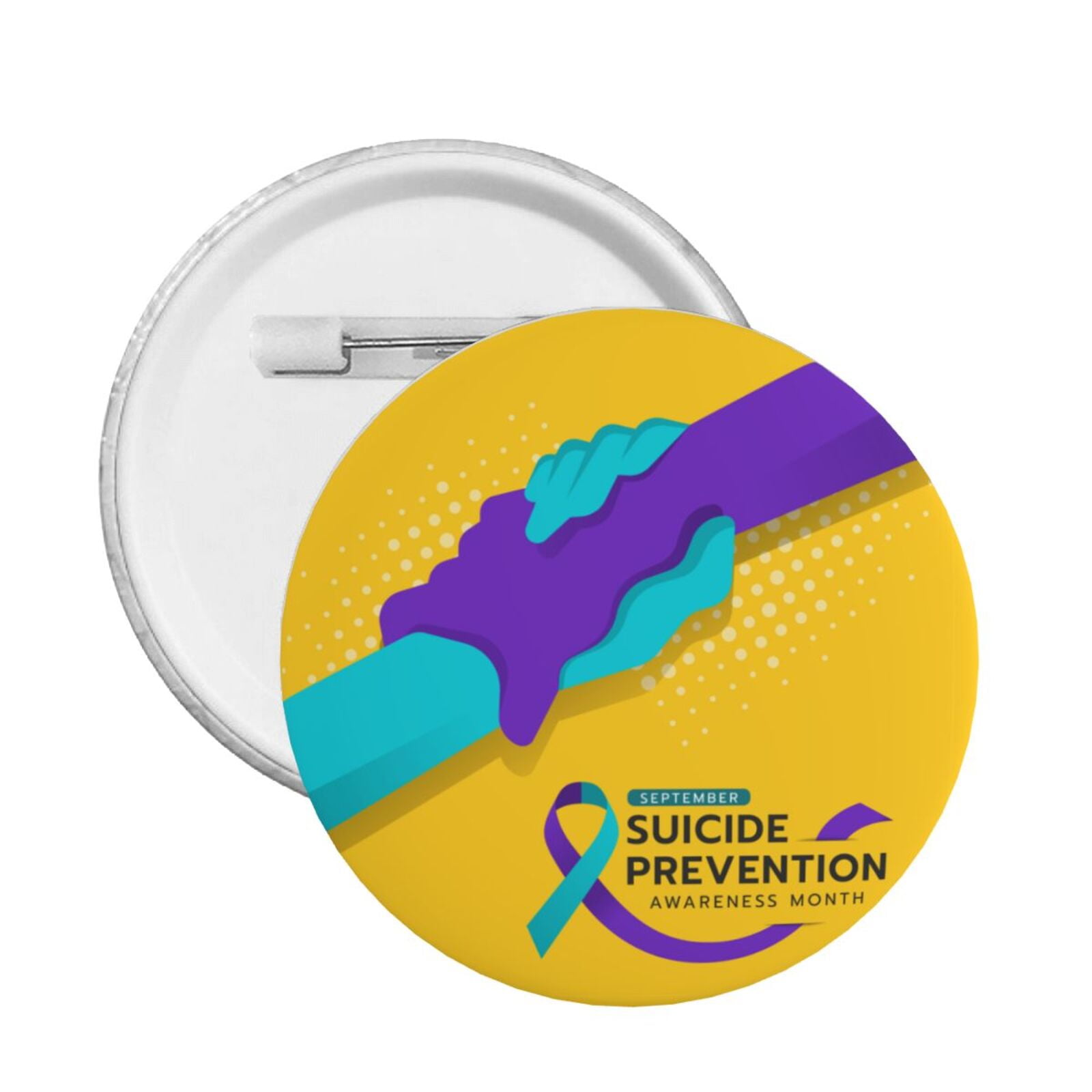 Suicide Prevention Awareness Month Purple Ribbon Pin Button Badge ...