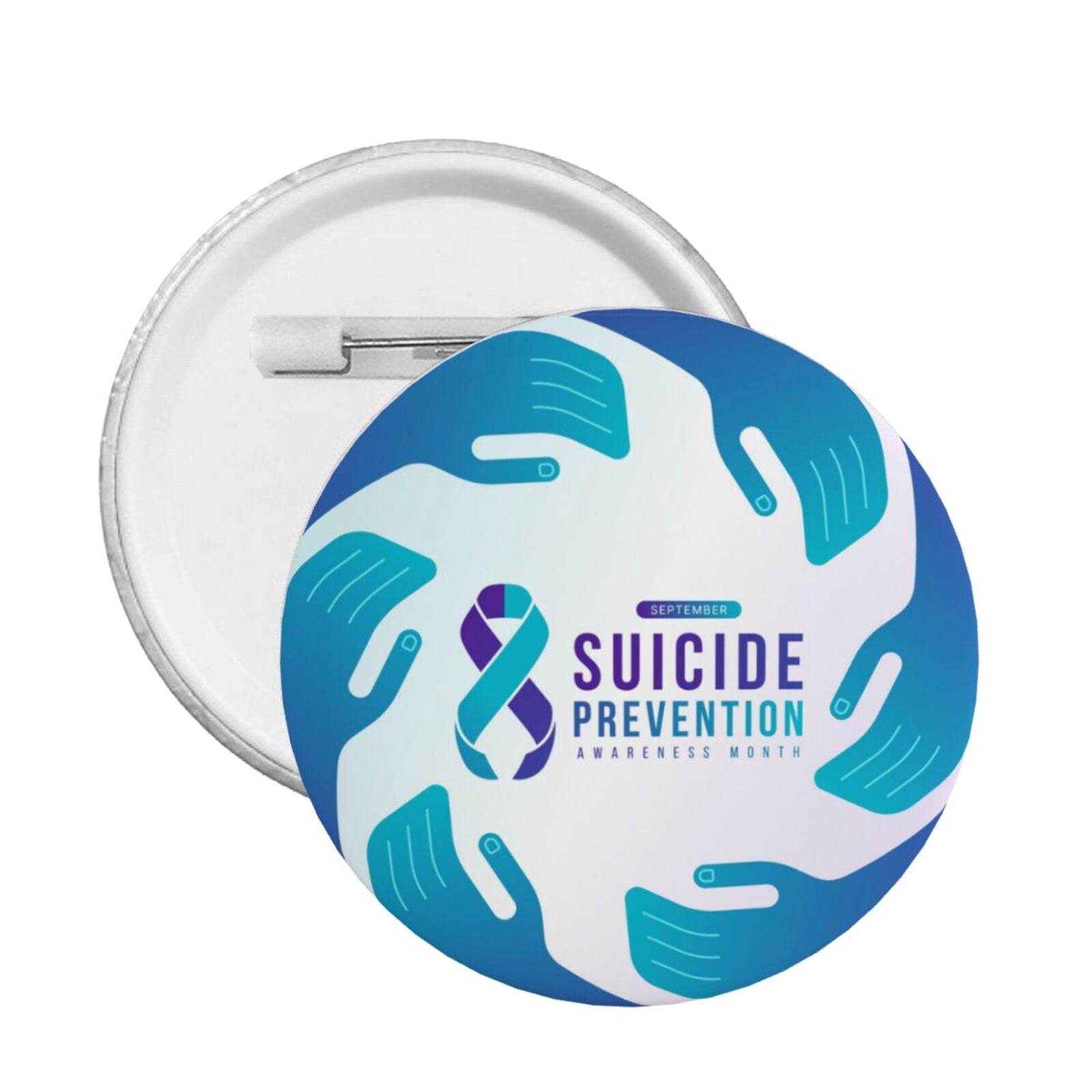 Suicide Prevention Awareness Month Purple Ribbon Pin Button Badge ...