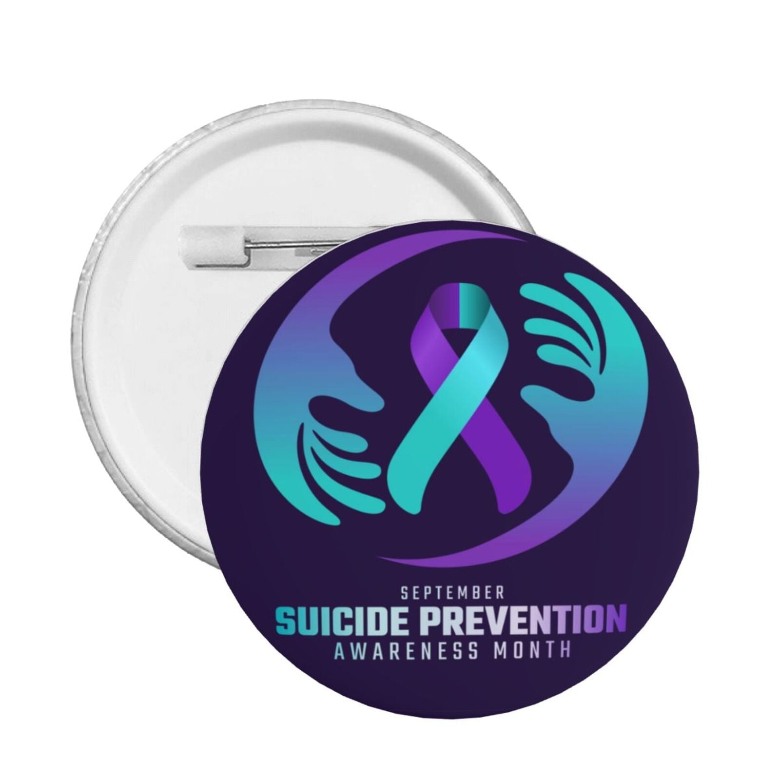 Suicide Prevention Awareness Month Purple Ribbon Pin Button Badge ...