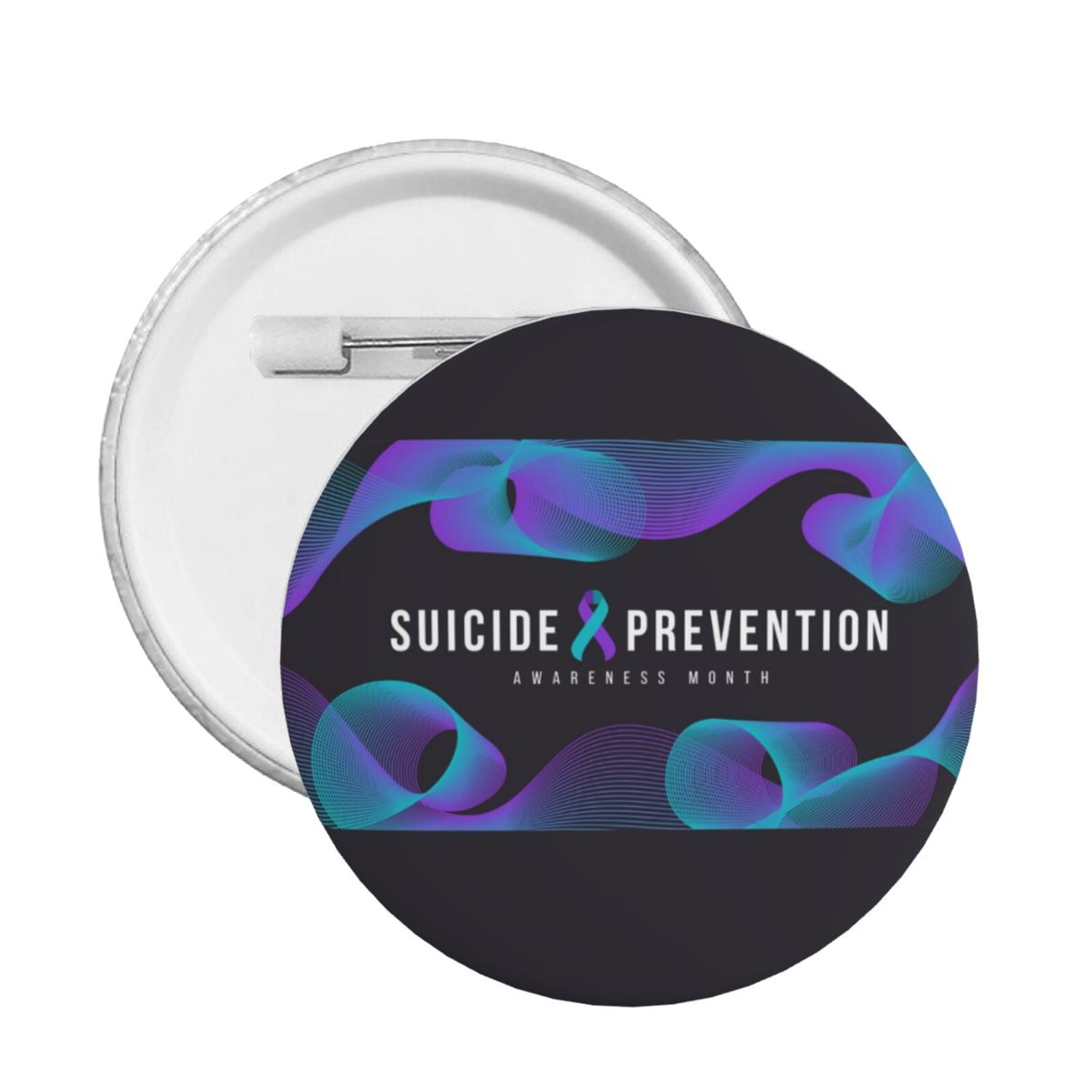 Suicide Prevention Awareness Month Purple Ribbon Pin Button Badge ...