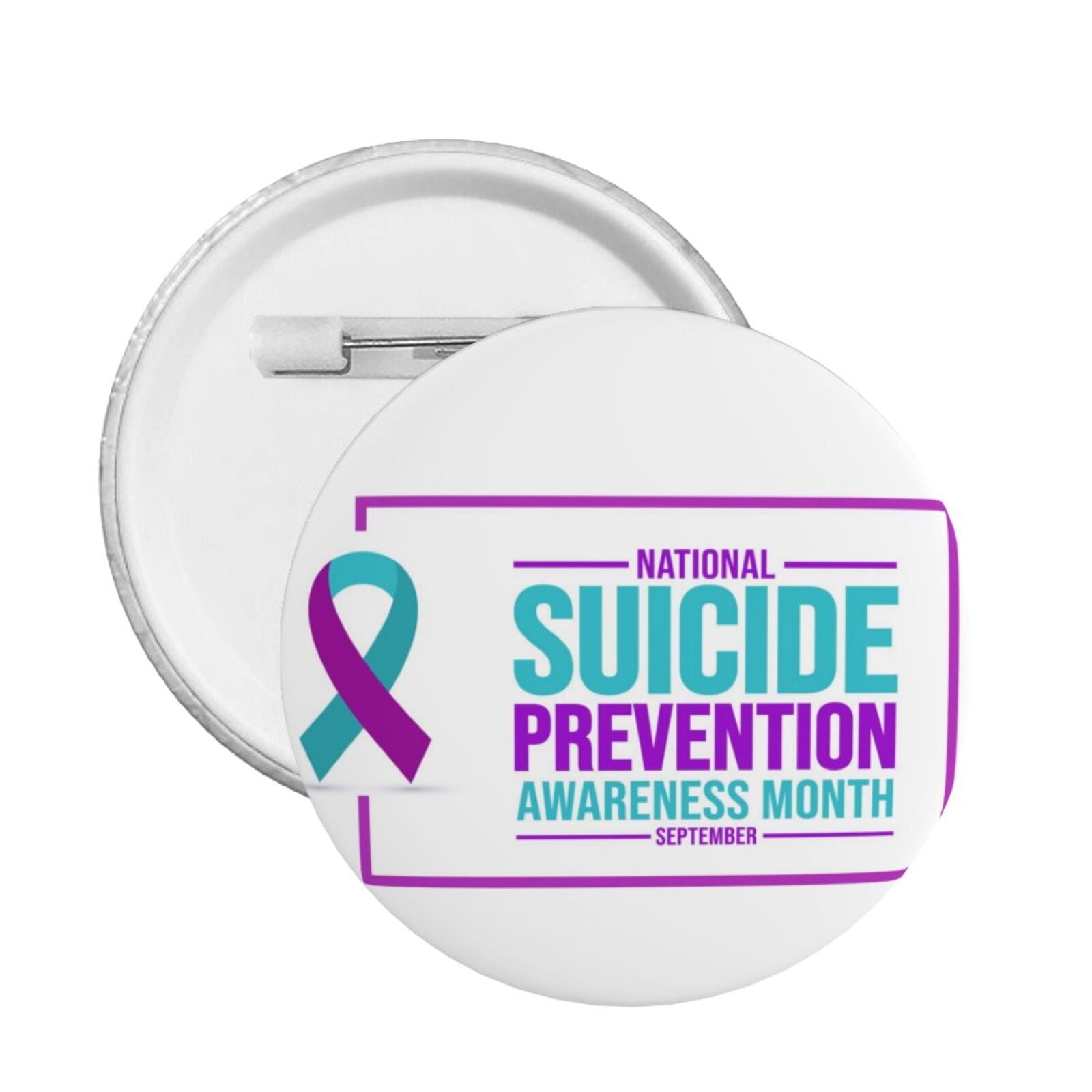 Suicide Prevention Awareness Month Purple Ribbon Pin Button Badge ...