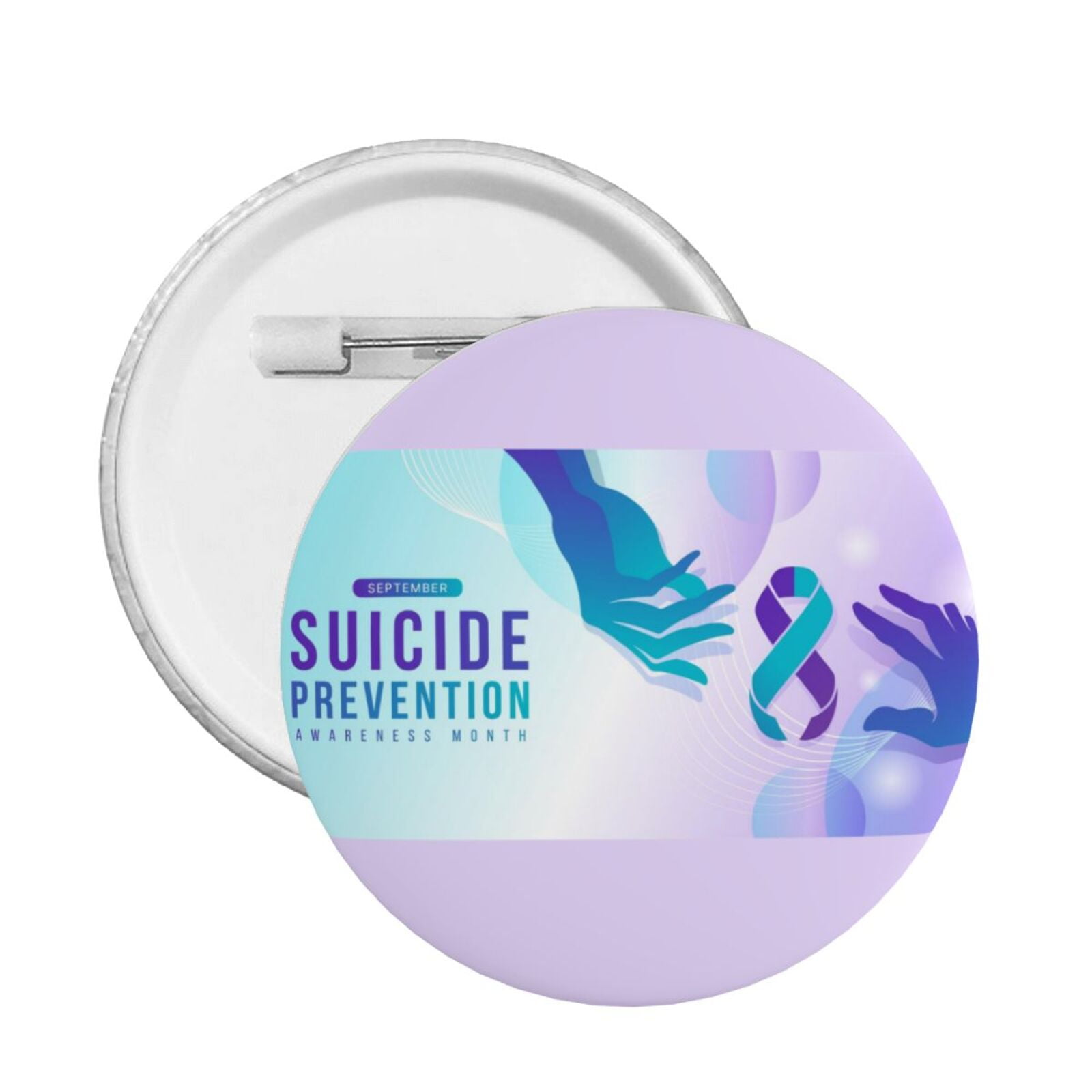 Suicide Prevention Awareness Month Purple Ribbon Pin Button Badge ...