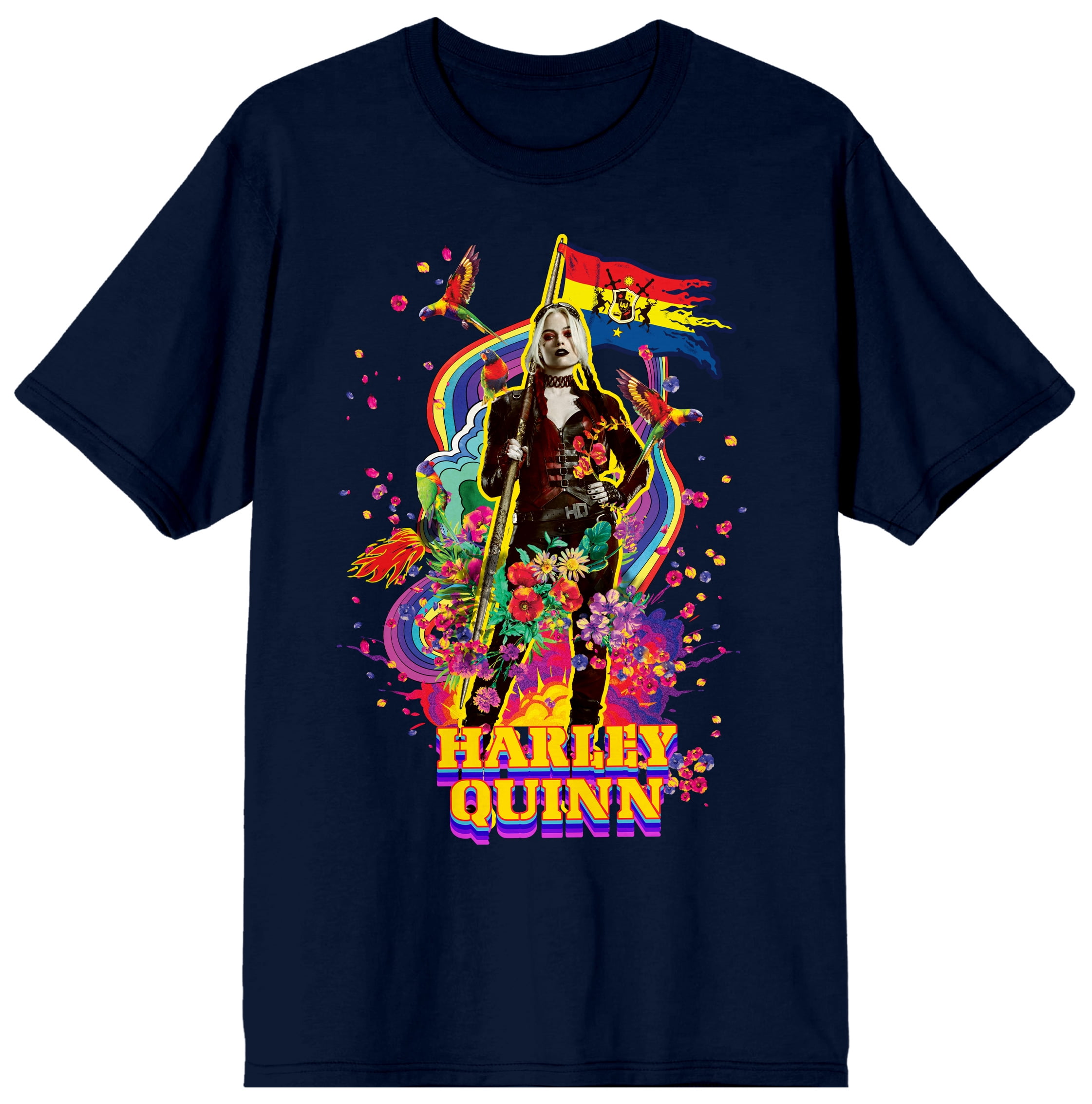 Suicide Squad DC Comic Harley Quinn Men's Navy Blue Graphic Tee-3XL ...