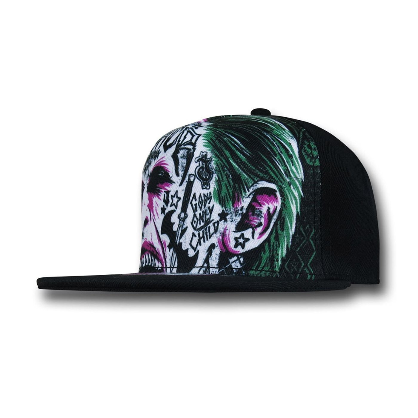 Official Suicide Squad Joker Tattooed Face Snapback Hat, Unisex Adult ...