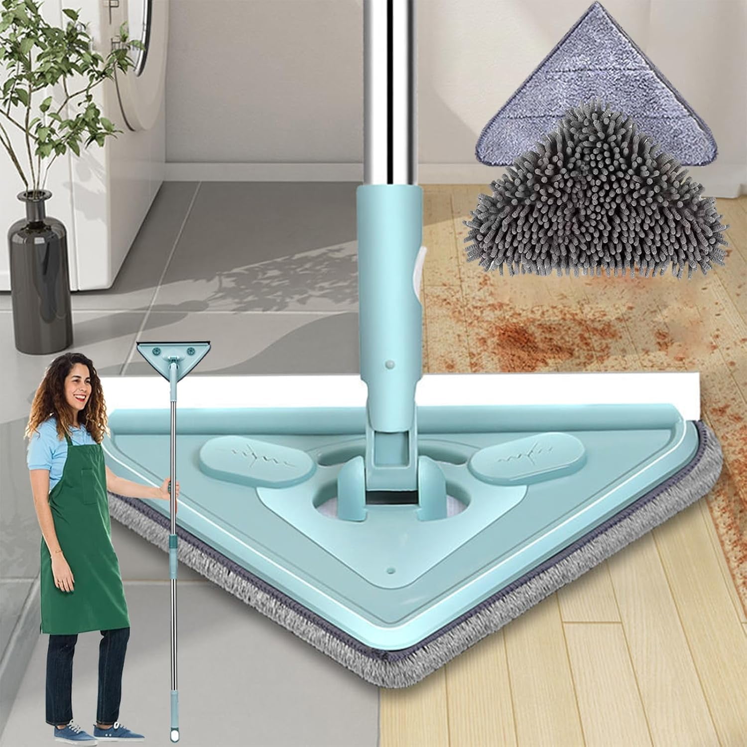 Suicune Extendable Triangle Mop Retractable Cleaning Mop 360 Degree ...