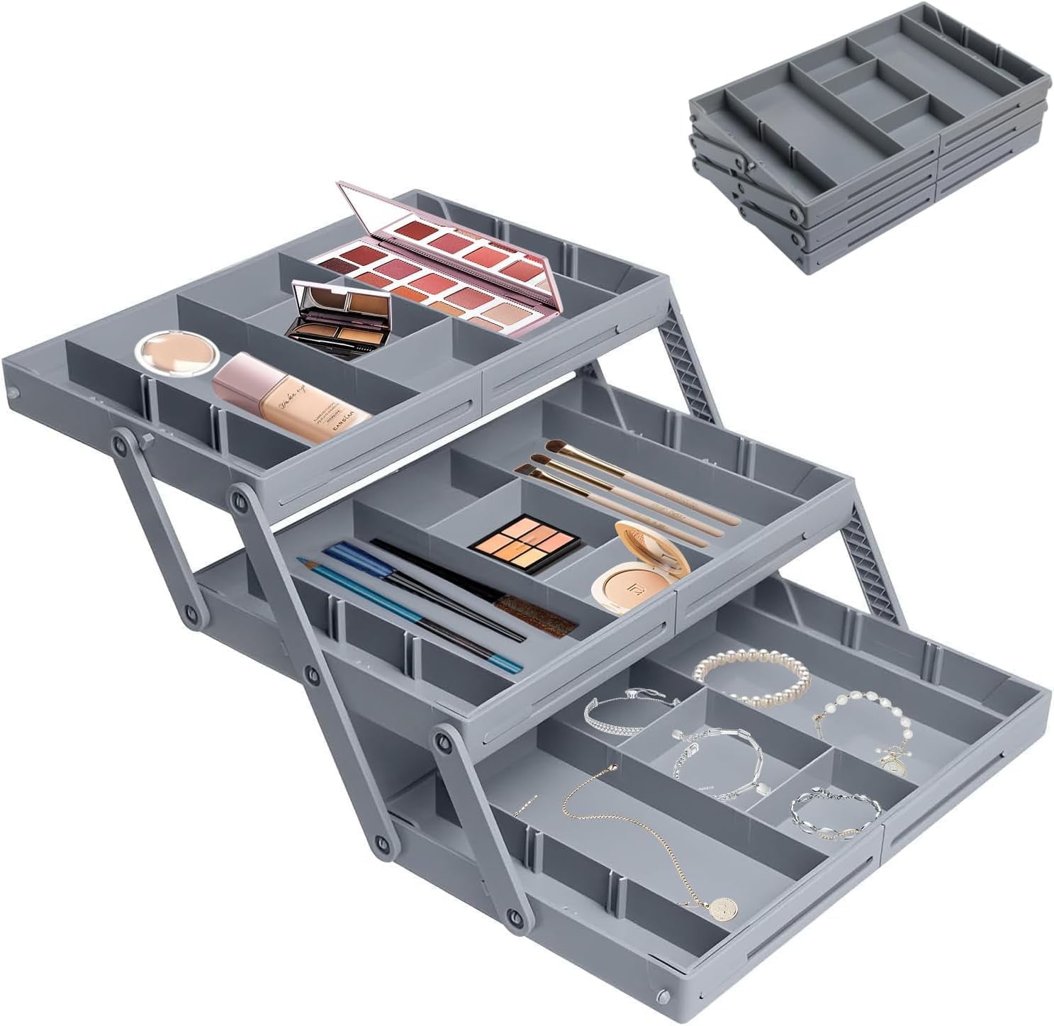 Suicune Multi Level Smart Drawer Organizer 3 Tier Expandable Desk ...
