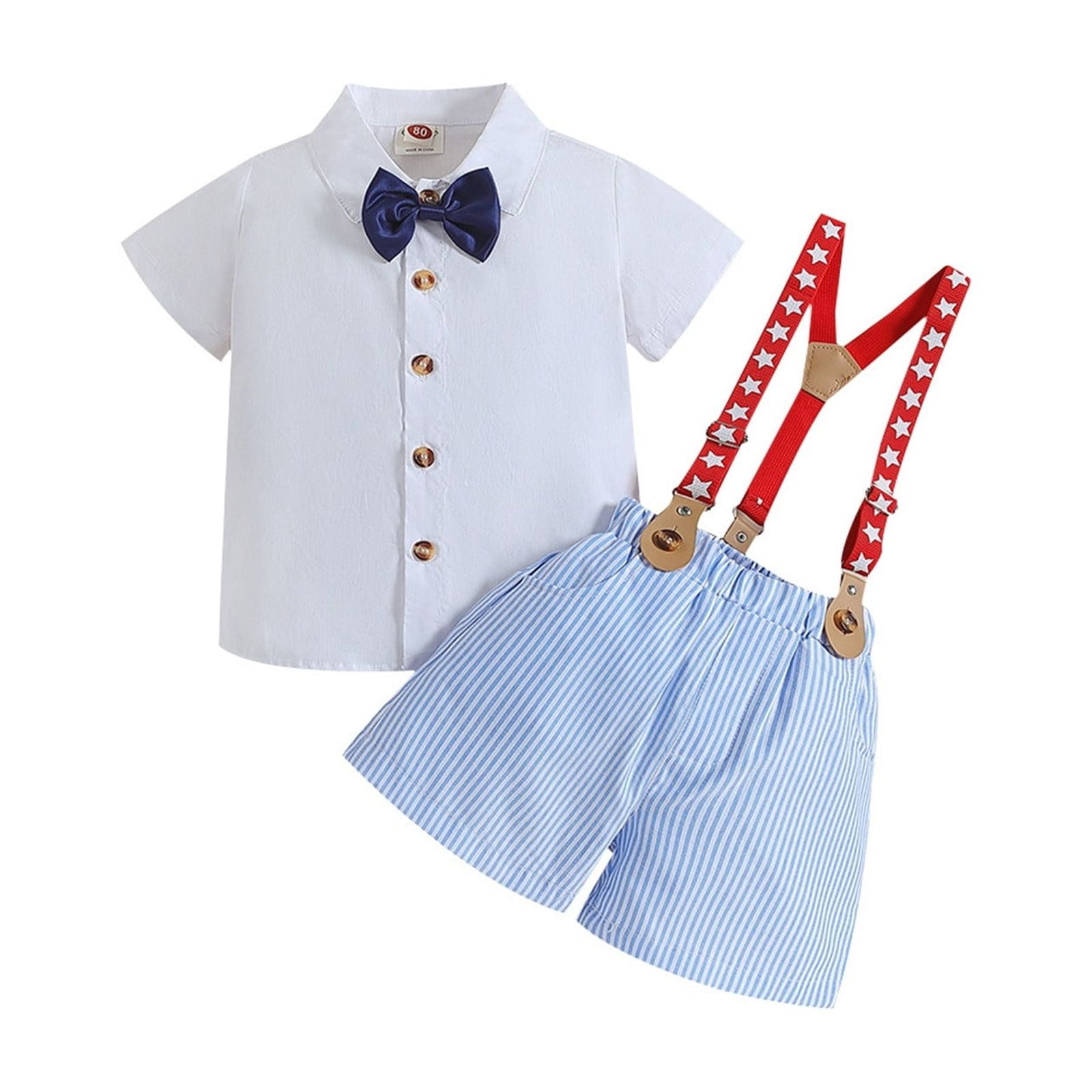 Suilloe Toddler Boys Outfit Sets Spring Summer Short Sleeve Shirt And ...