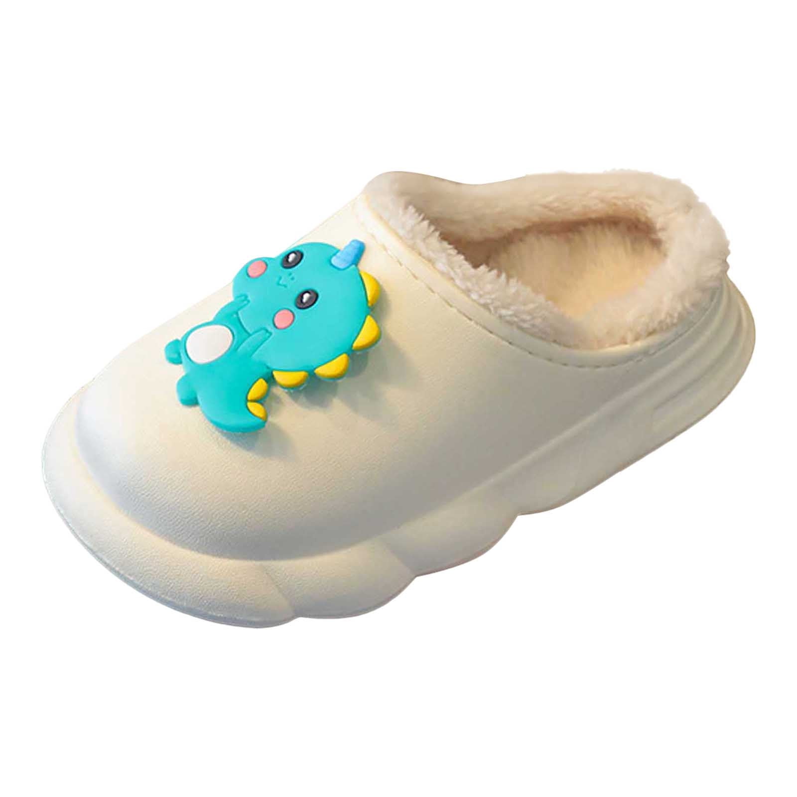 Suilloe Toddler Girls Cotton Clogs Cute Cartoon Design Soft Sole Closed ...