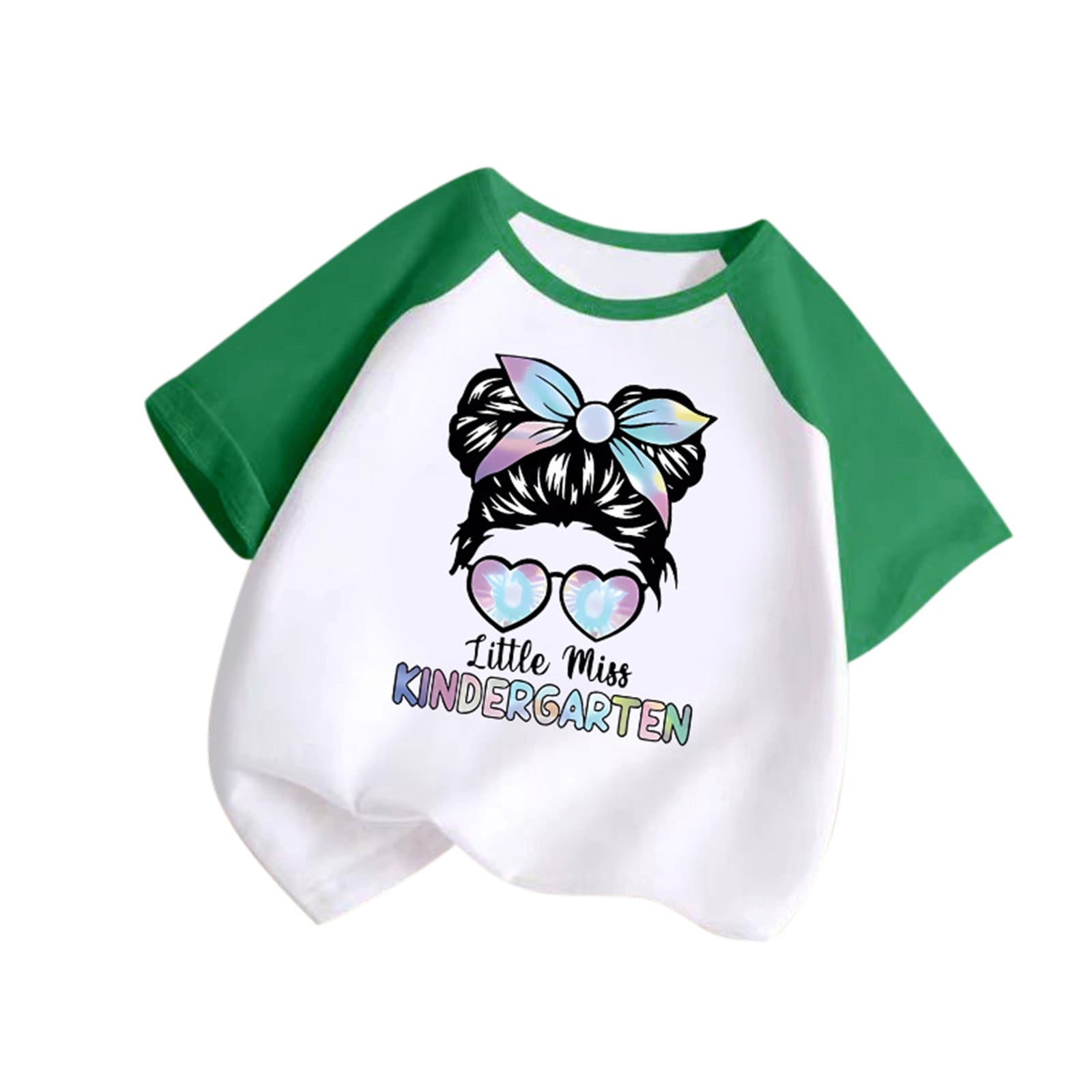 Suilloe Toddler Girls Tops Cartoon Cool Girl Graphic Shoulder Insertion ...