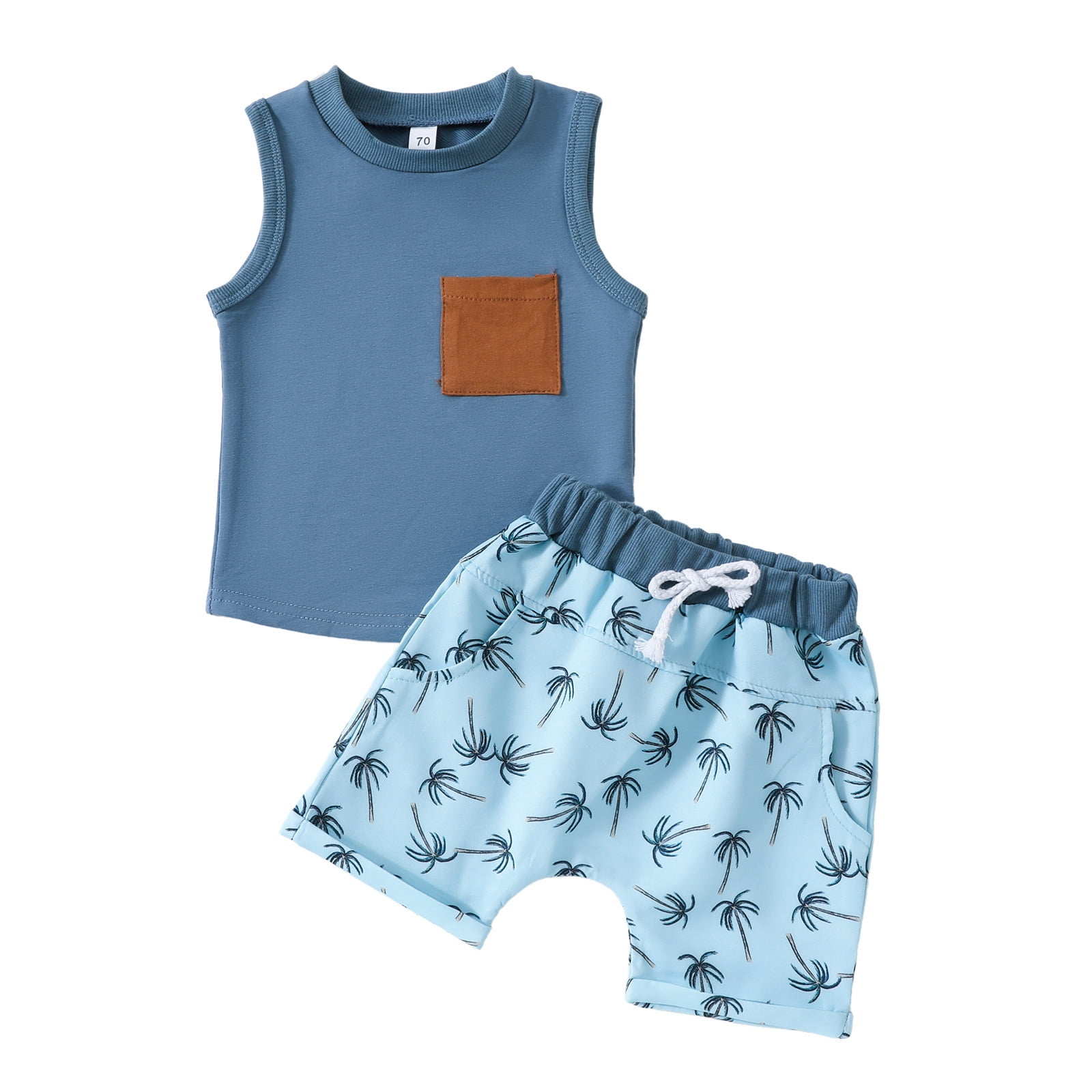 Suilloe Toddler Kids Outfit Sets Sleevelesee Vest Tops And Coconut Tree ...