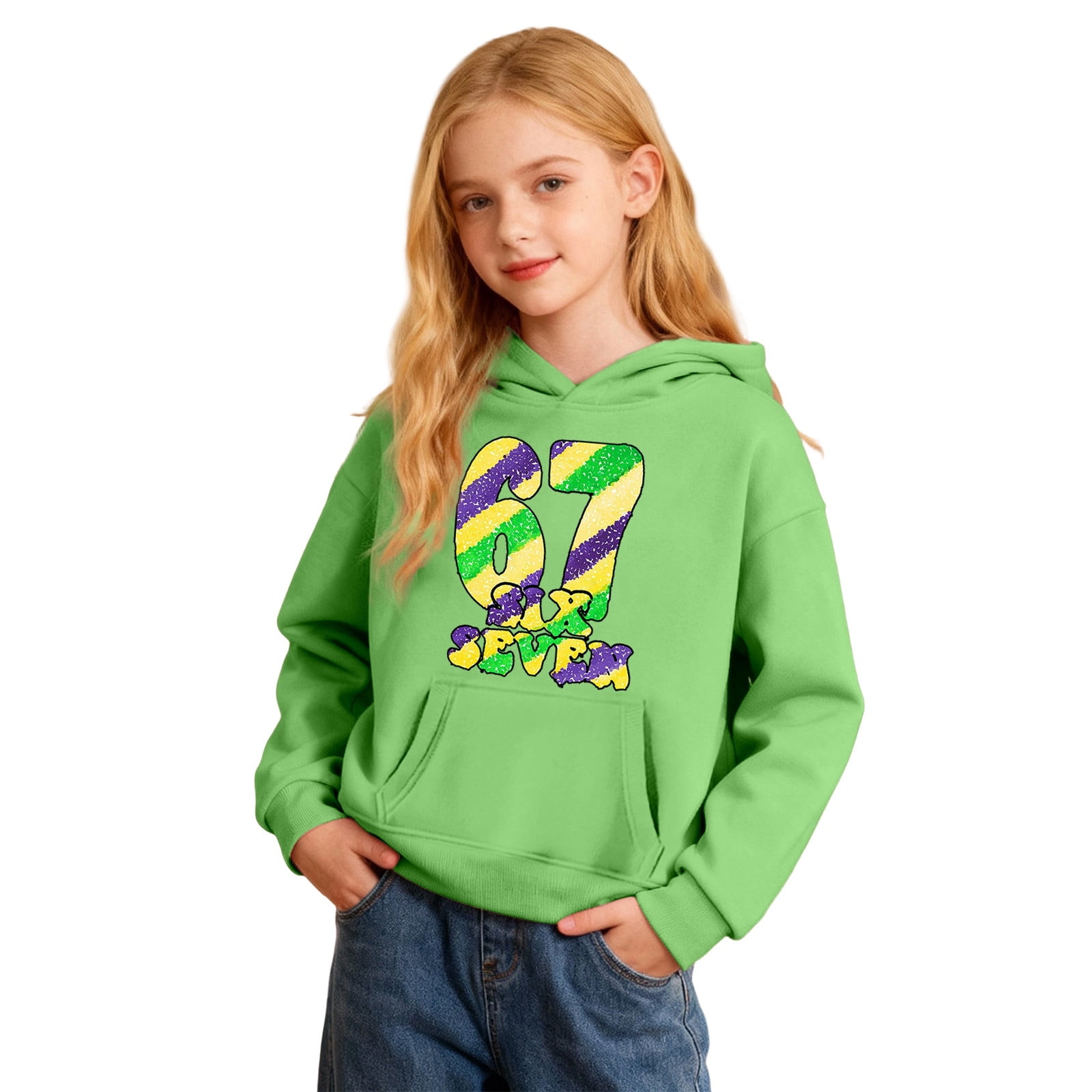 Suilloe Todler Girls 67 Hoodie Carnival Six Seven Gen Alpha Slang Long ...