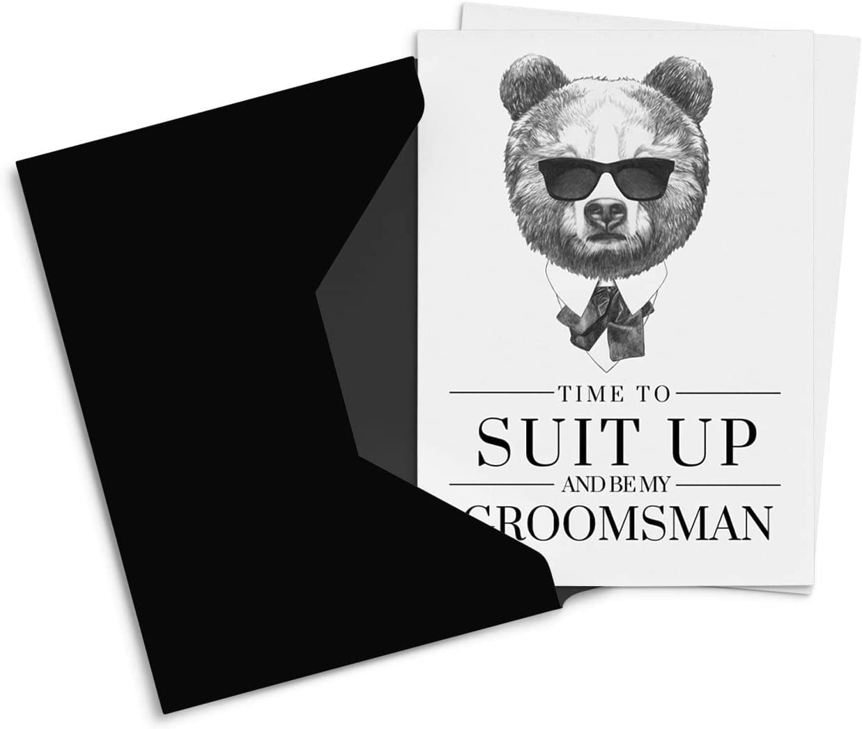 Suit Up with Black Envelopes - 12 Pack - Wedding Proposal Invites for ...