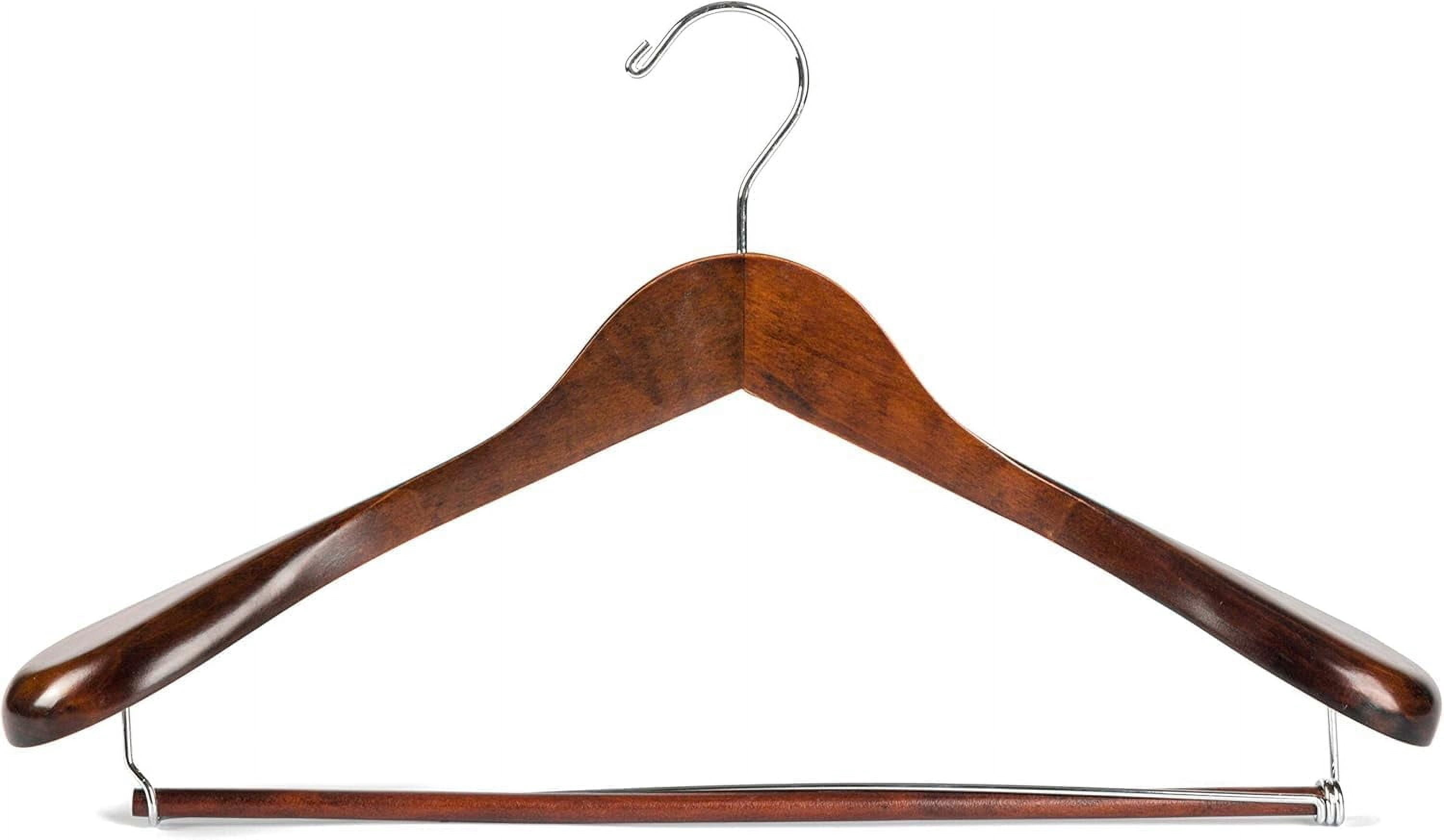 Suit Hangers for Men 6 Pack Wide Shoulder Hanger Smooth Finish Wooden ...