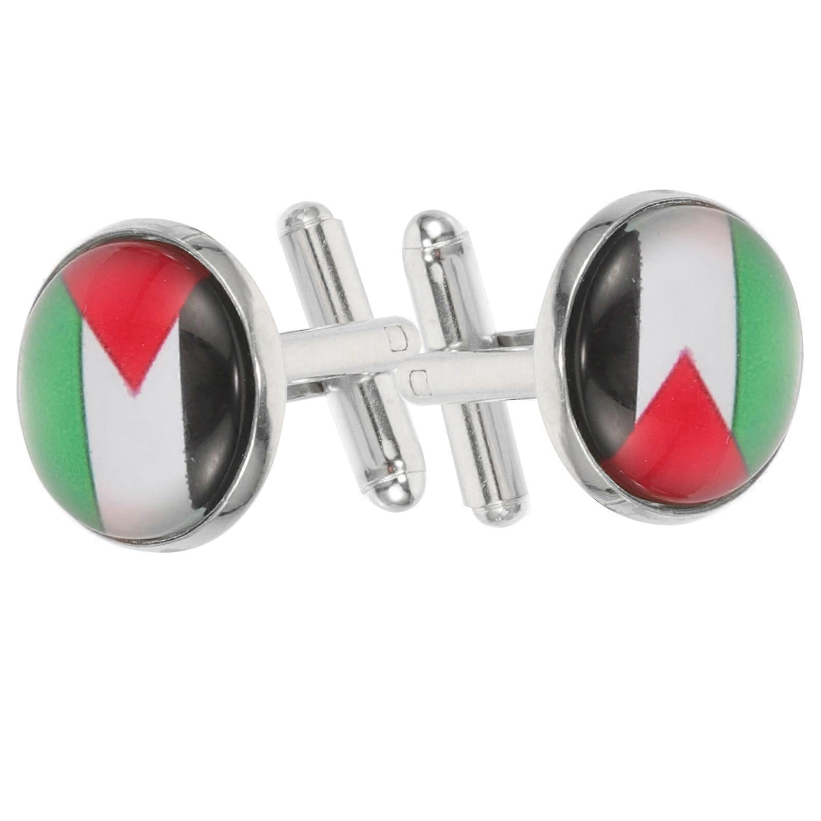 Suit Stud Sleeve Cufflinks Palestine Flag for Men with 3Pairs Buttons ...