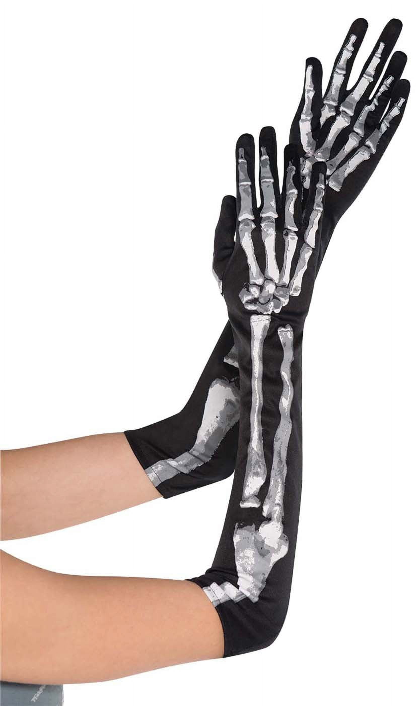 Suit Yourself Long Skeleton Gloves, Halloween Costume Accessory for ...
