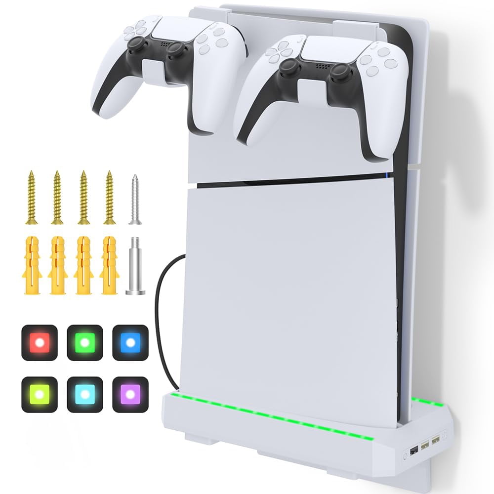 Vertical Stand for PS5 Slim Digital Disc Version, Wall Mounting Base ...
