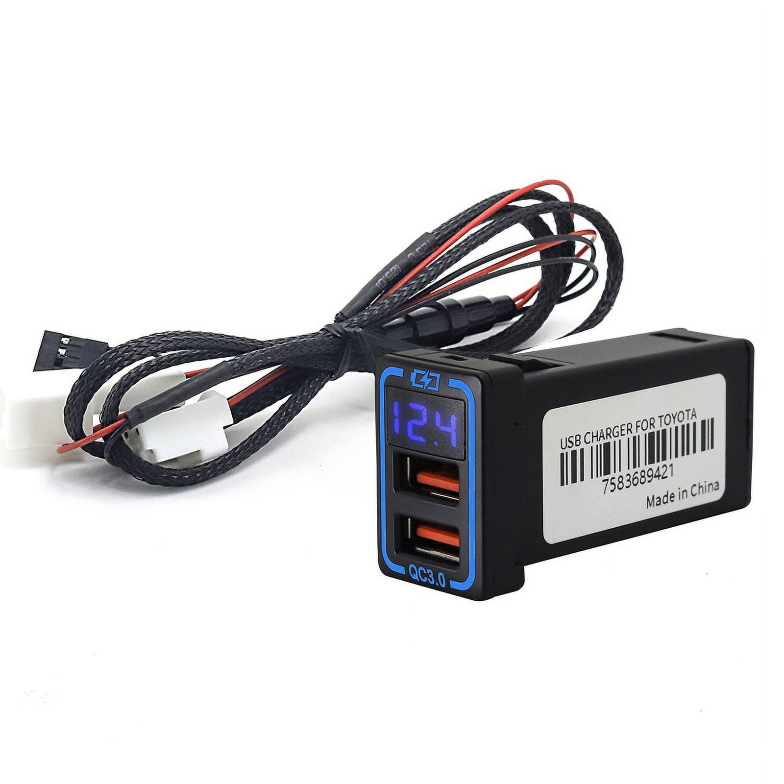 Suitable for Toyota dual USB car charger socket QC3.0 smart fast ...