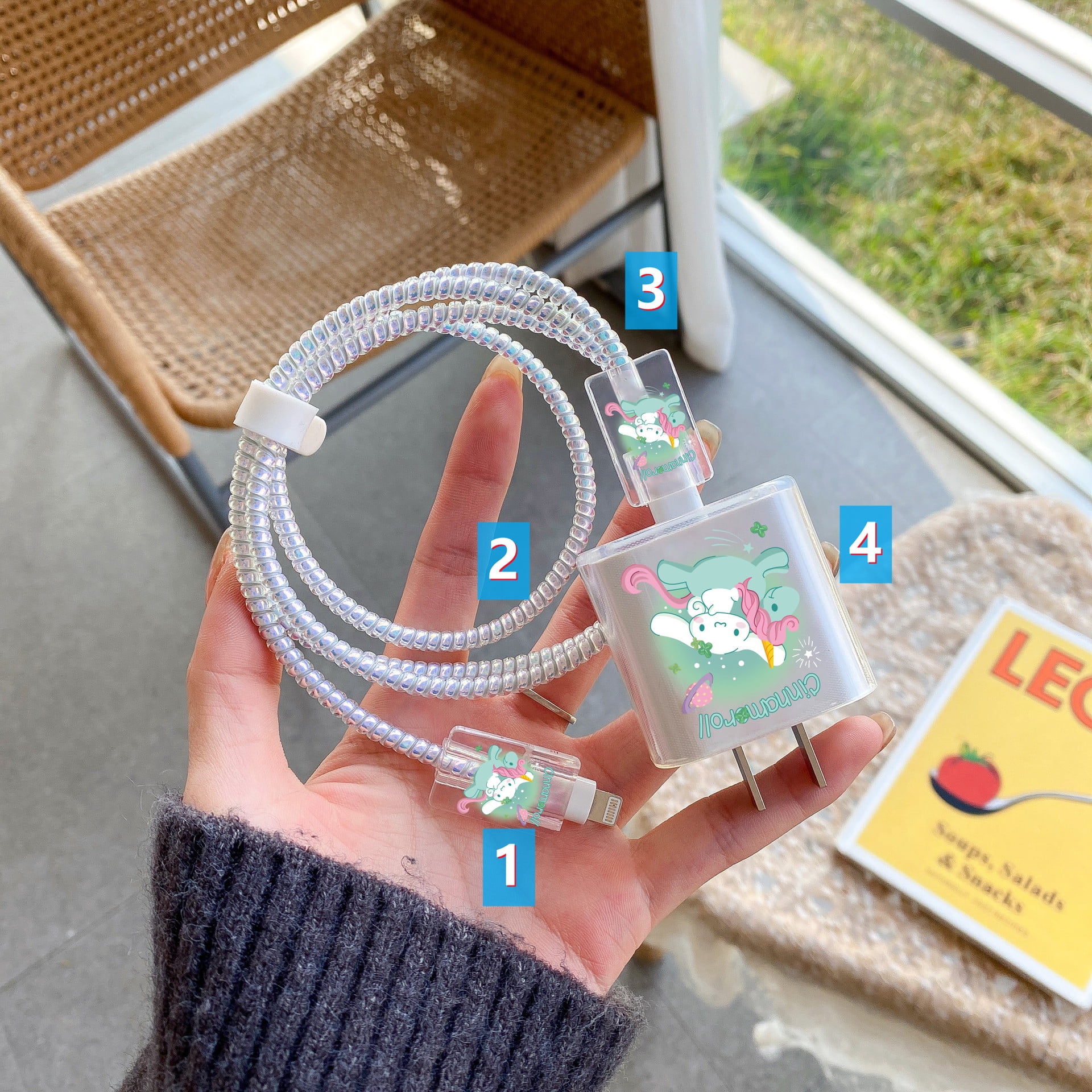 Suitable data cable protective cover 20W charging head four-piece set ...