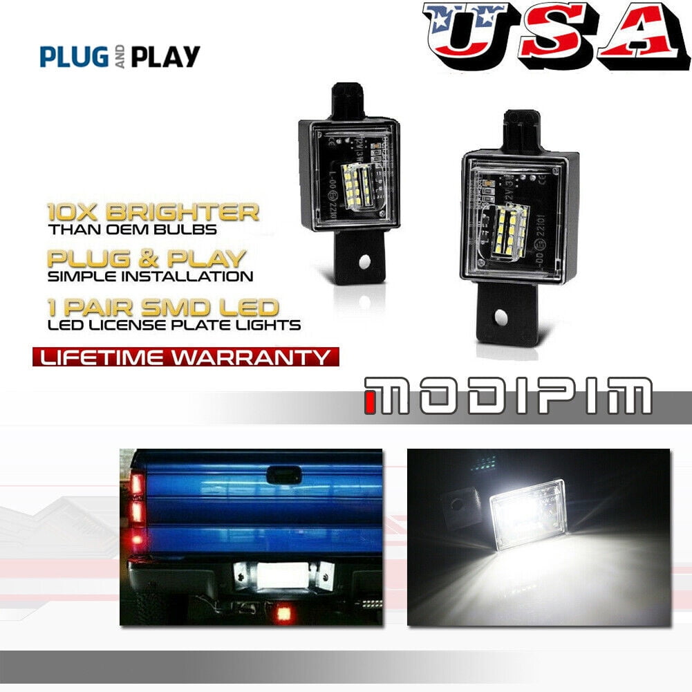Suitable for 2014-2018 Chevrolet Silverado GMC Sierra white LED license ...