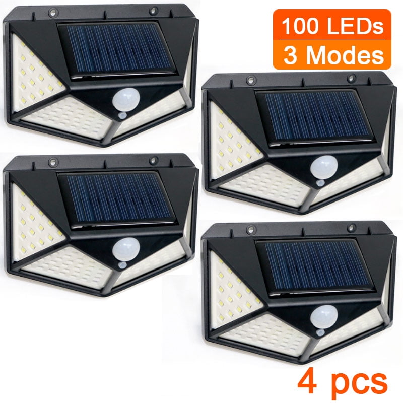 Suitable for 4 sides 100LEDs 3 modes glow PIR motion sensor solar wall light garden solar energy ...