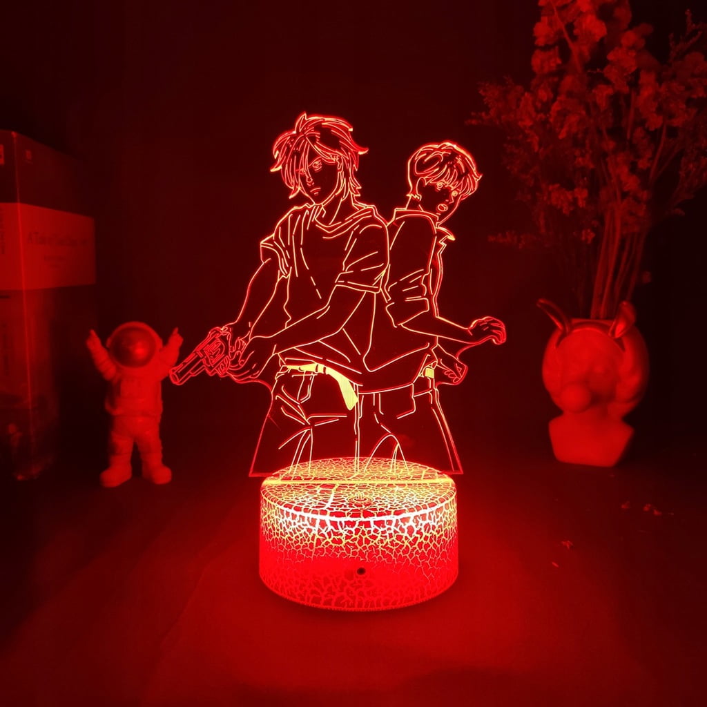Suitable for Banana Fish 3D Led animated lamp bedside lamp night light ...