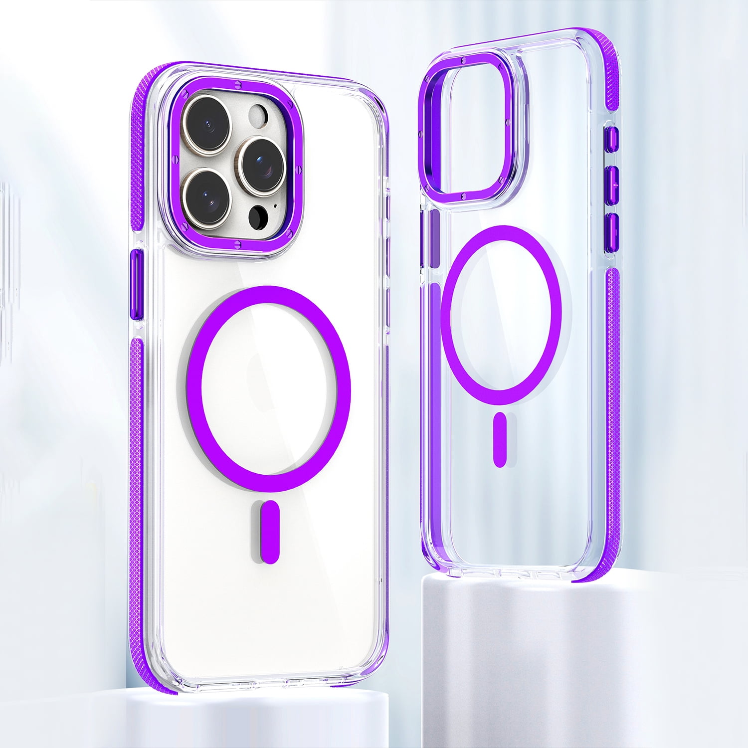 Suitable for iPhone 15 two-color Xuncai transparent magnetic mobile ...