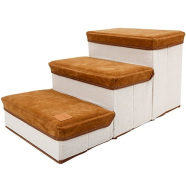 Precious Tails 3-Step Storage Foldable Dog Cat Pet Steps - Walmart.com