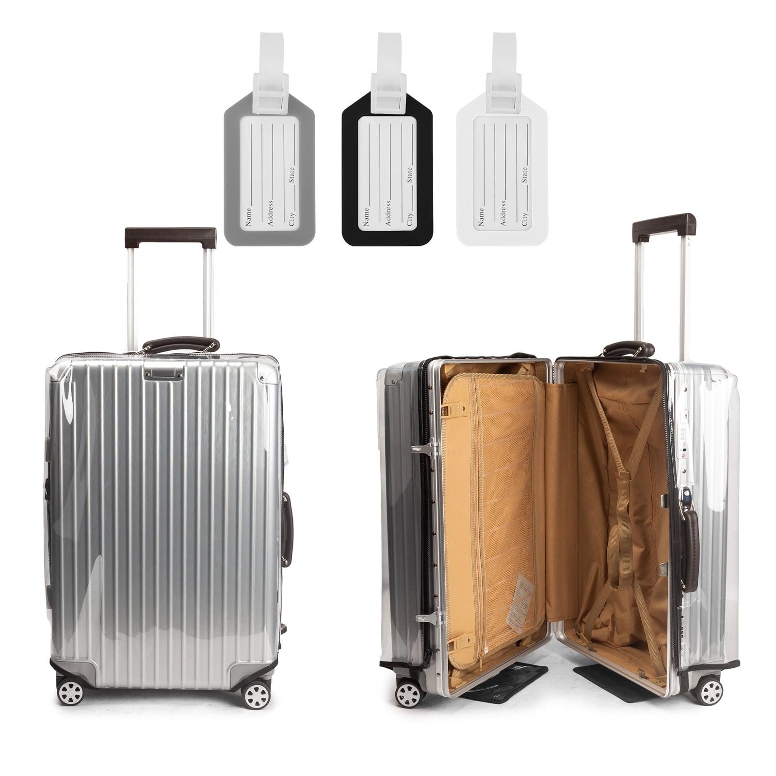 Suitcase Cover Clear PVC Luggage Protector, No-removal Waterproof ...