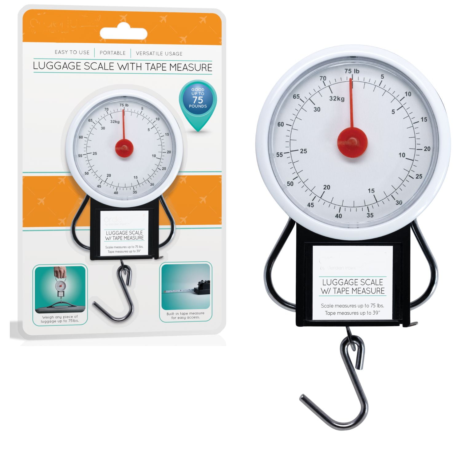 Suitcase Scale for Travel with Built-in Tape Measure. Bag Scale Travel ...