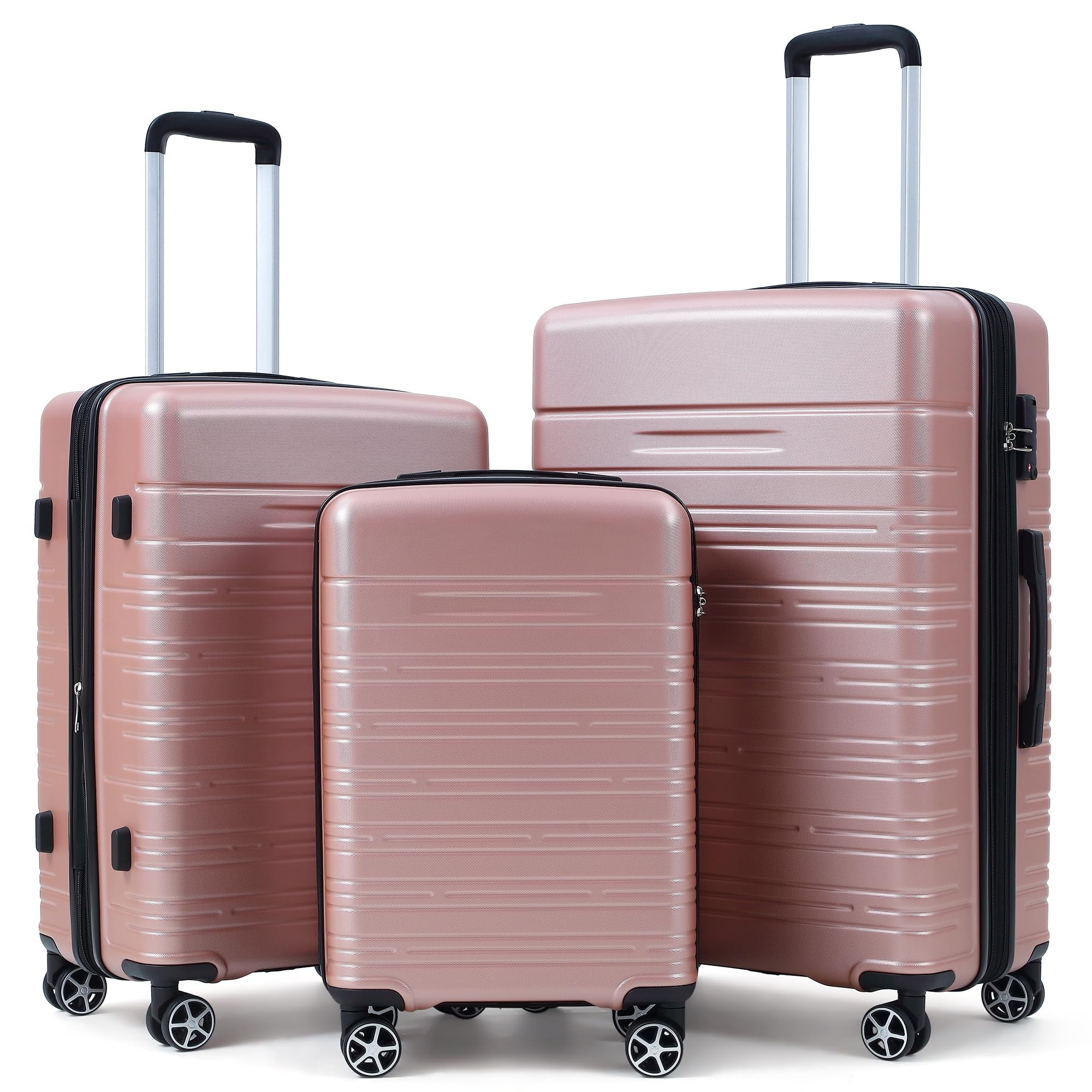 Suitcase Set,3 Piece Carry On Hardside Luggage with TSA Lock Spinner Wheels,Hardshell Luggage ...