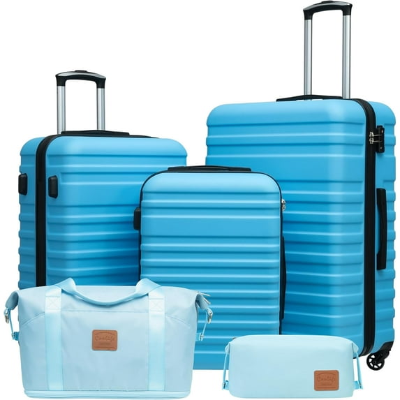 Suitcase Set 3 count Luggage Set Carry Hardside Luggage with TSA Lock ...