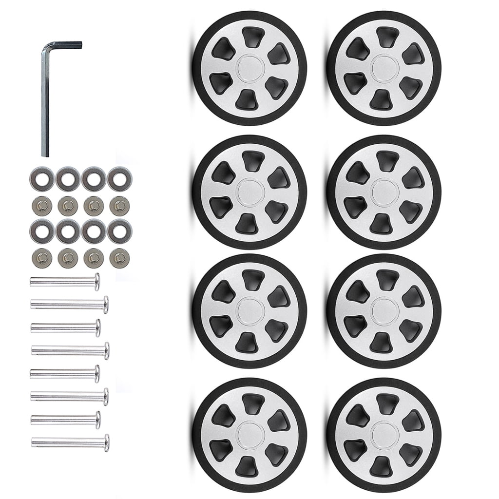 Suitcase Spinner Replacement Set of 8Pcs 60x12mm Rubber Wheels with 2 ...