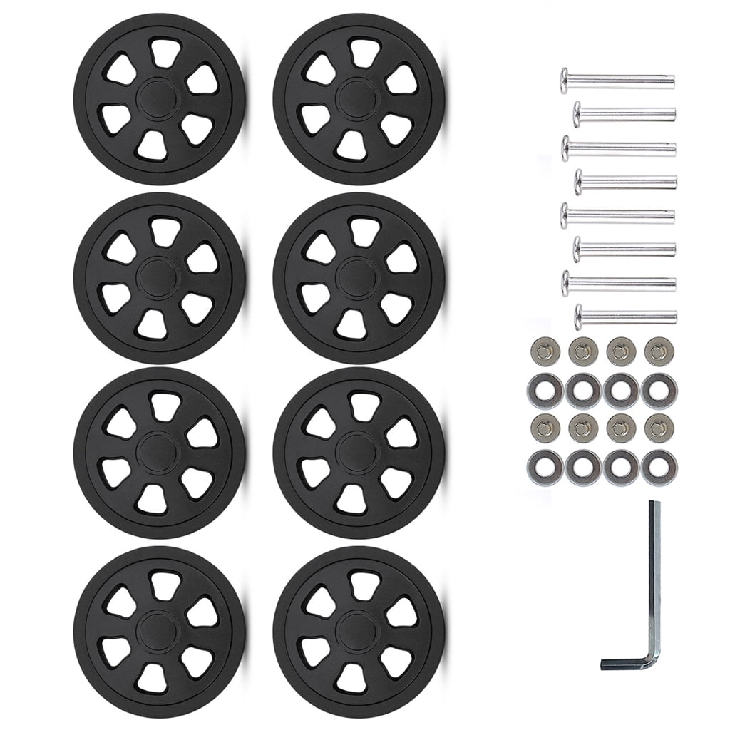 Suitcase Spinner Replacement Set of 8Pcs 60x12mm Rubber Wheels with 2 ...