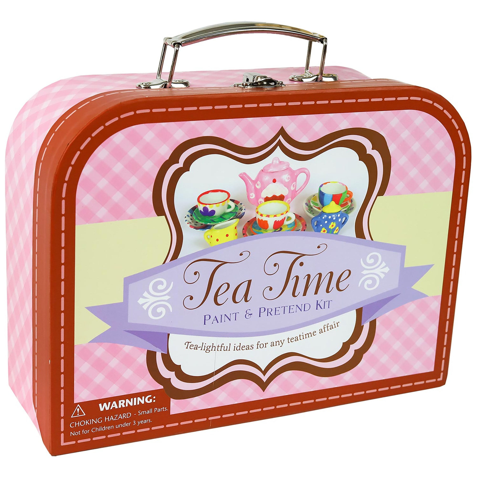 Suitcase: Tea Time Paint & Pretend - 17 Piece Mini Tea Set To Paint ...