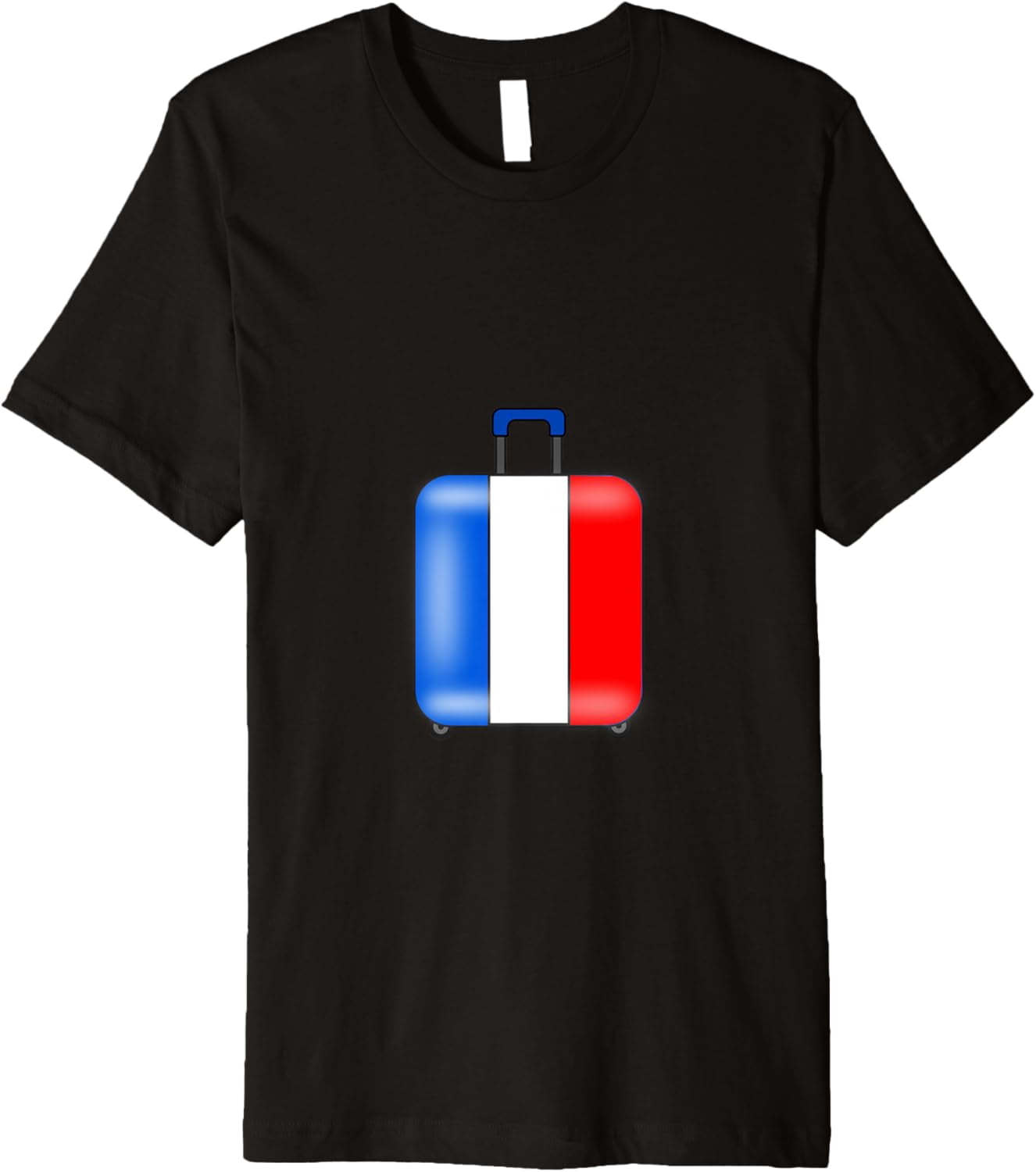 Suitcase with French Flag Premium T-Shirt men and women can wear, black ...