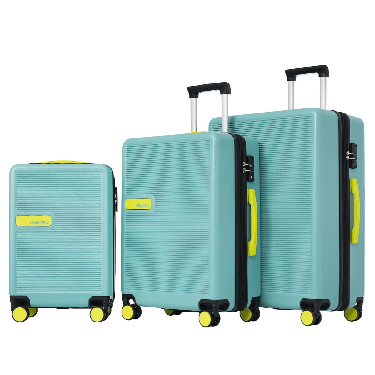 Suitcases Set of 3, 20“/24”/28“ Expandable Luggage with Double Spinner ...