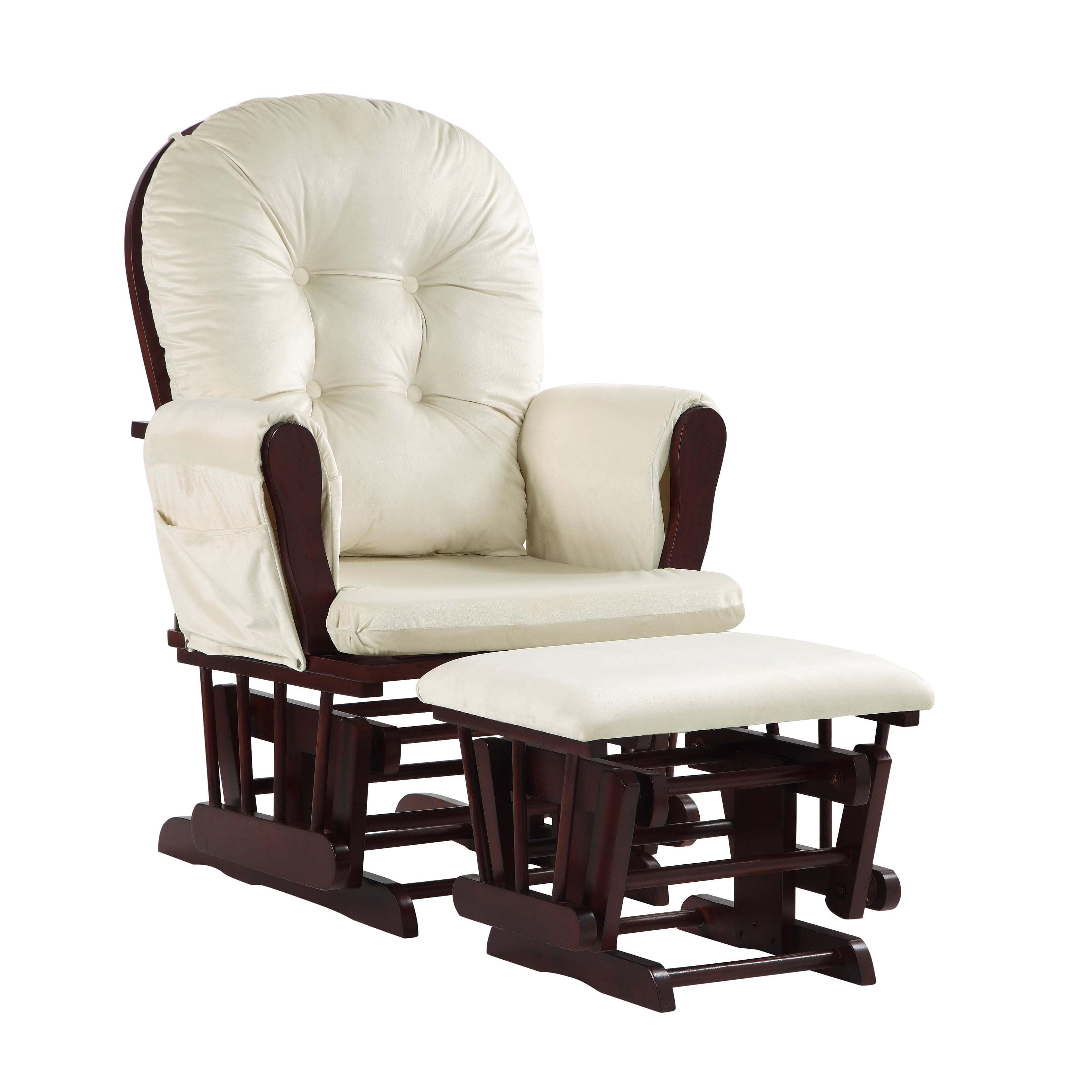 Suite Bebe Cleo Glider and Ottoman in Espresso Finish with Beige ...