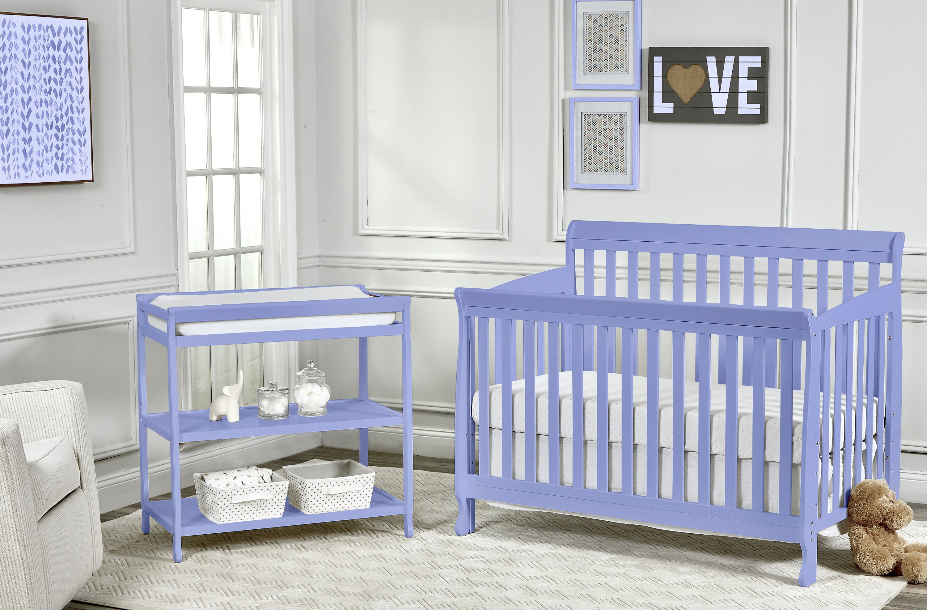 Suite Bebe Riley 4-in-1 Convertible Crib, Lilac Finish - Walmart.com