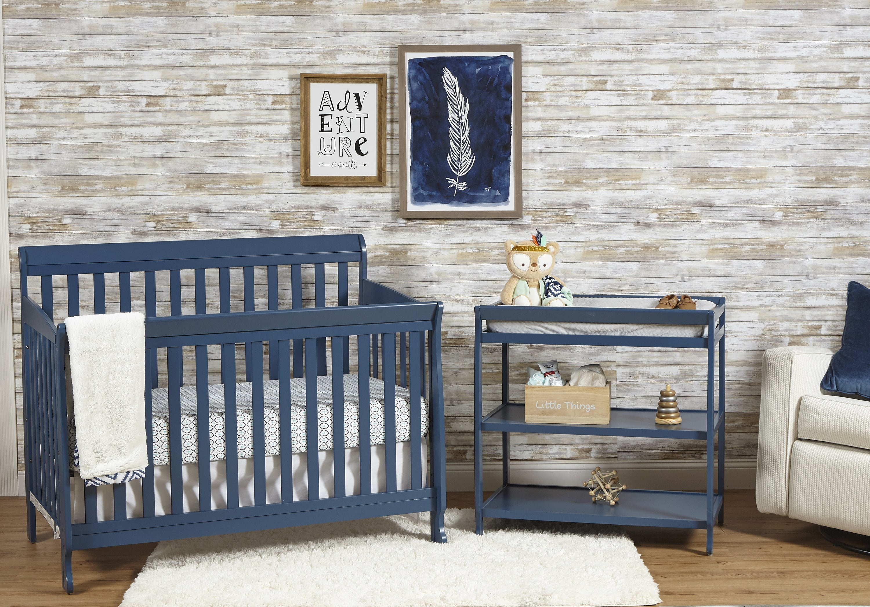 Suite Bebe Riley 4-in-1 Convertible Crib, Navy Finish - Walmart.com