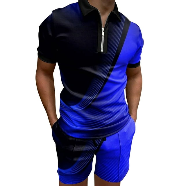 Suits For Men Short Sleeve Casual Shirt And Shorts Two Piece Summer