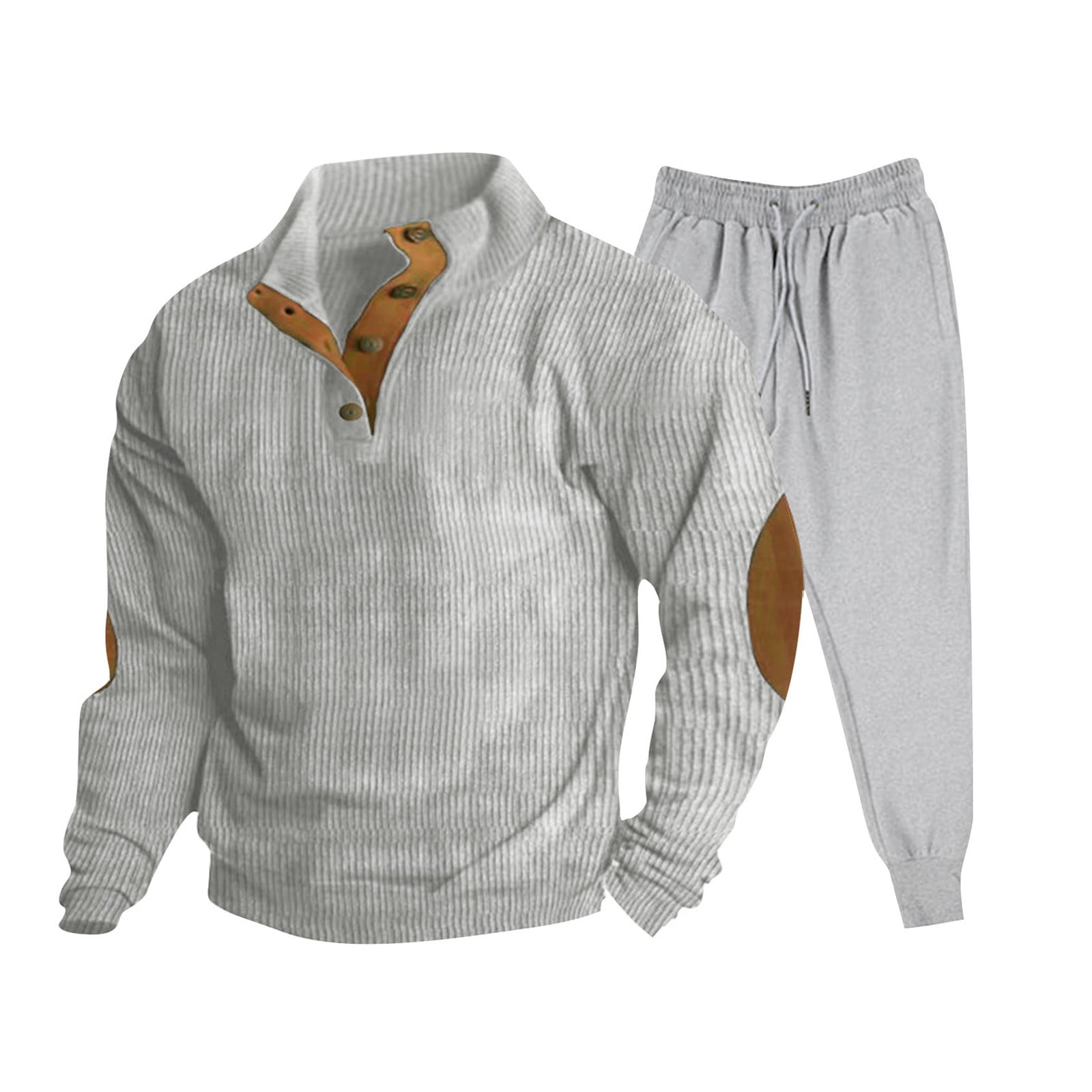 Suits for Men Stand-Up Loose Two-Piece Sports Corduroy Long Sports ...