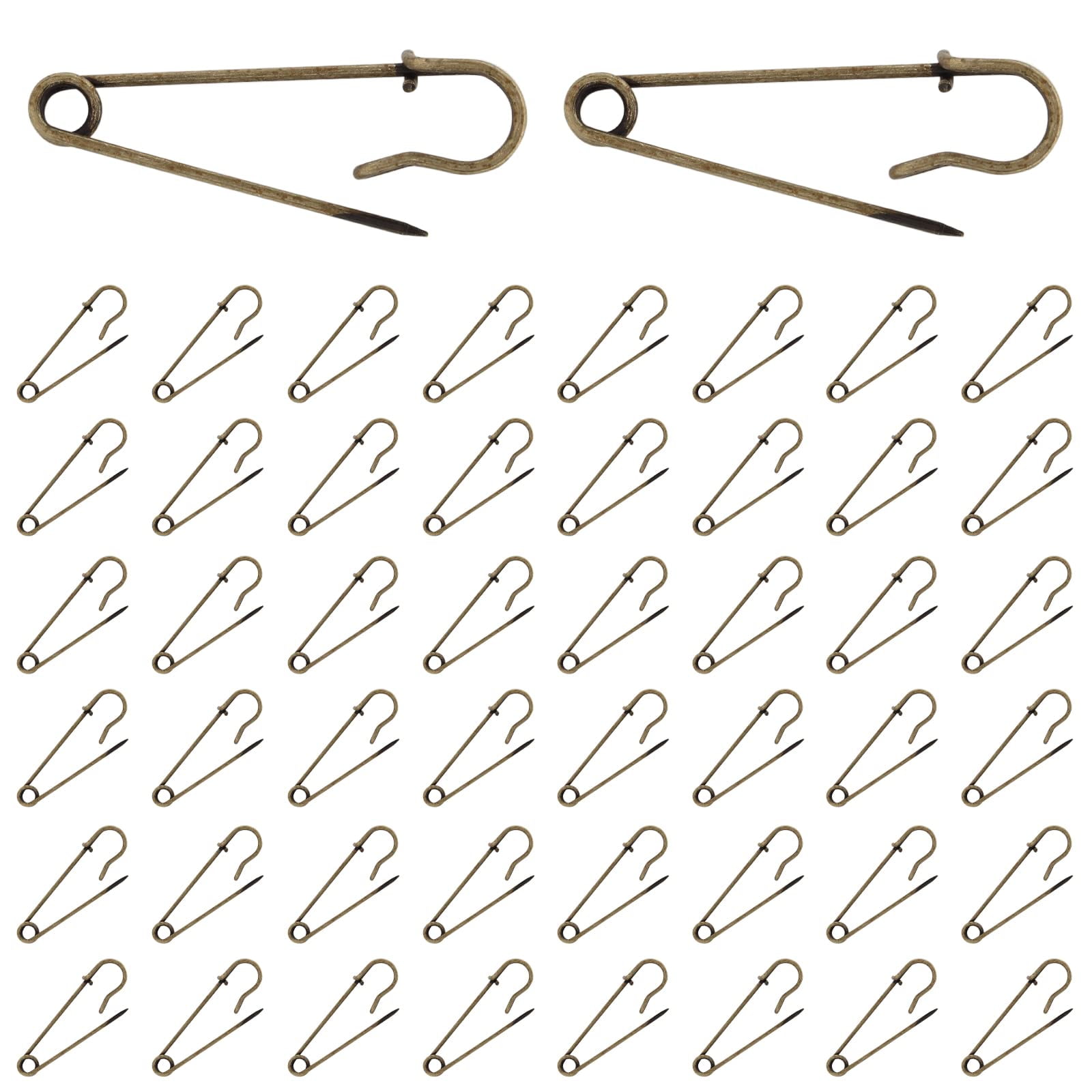 Suiwotin 50pcs 2" (50mm) Large Safety Pins, Heavy Duty Art Craft Safety ...