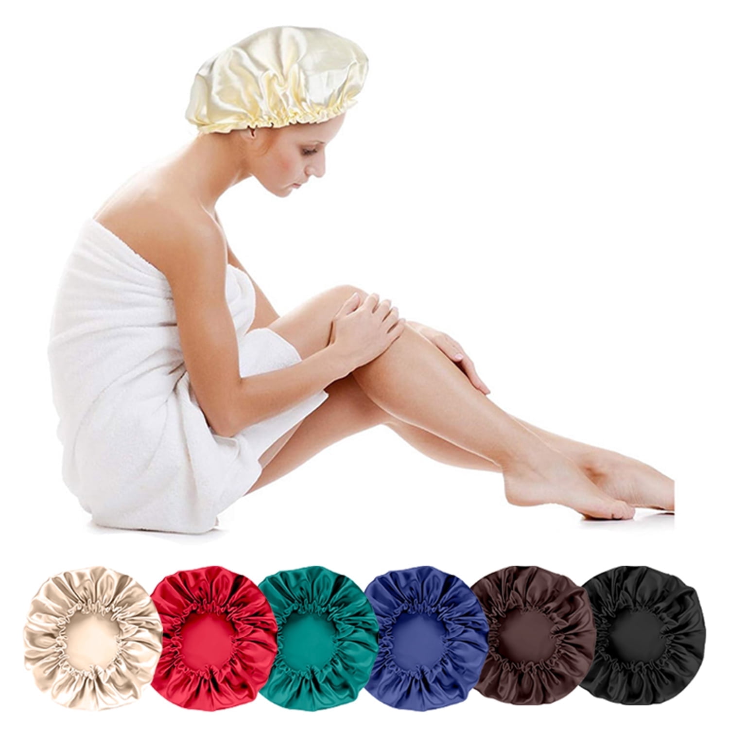 Suizaomo 6 Pcs Silky Night Sleeping Cap Satin Bonnet Silk Bonnet for ...