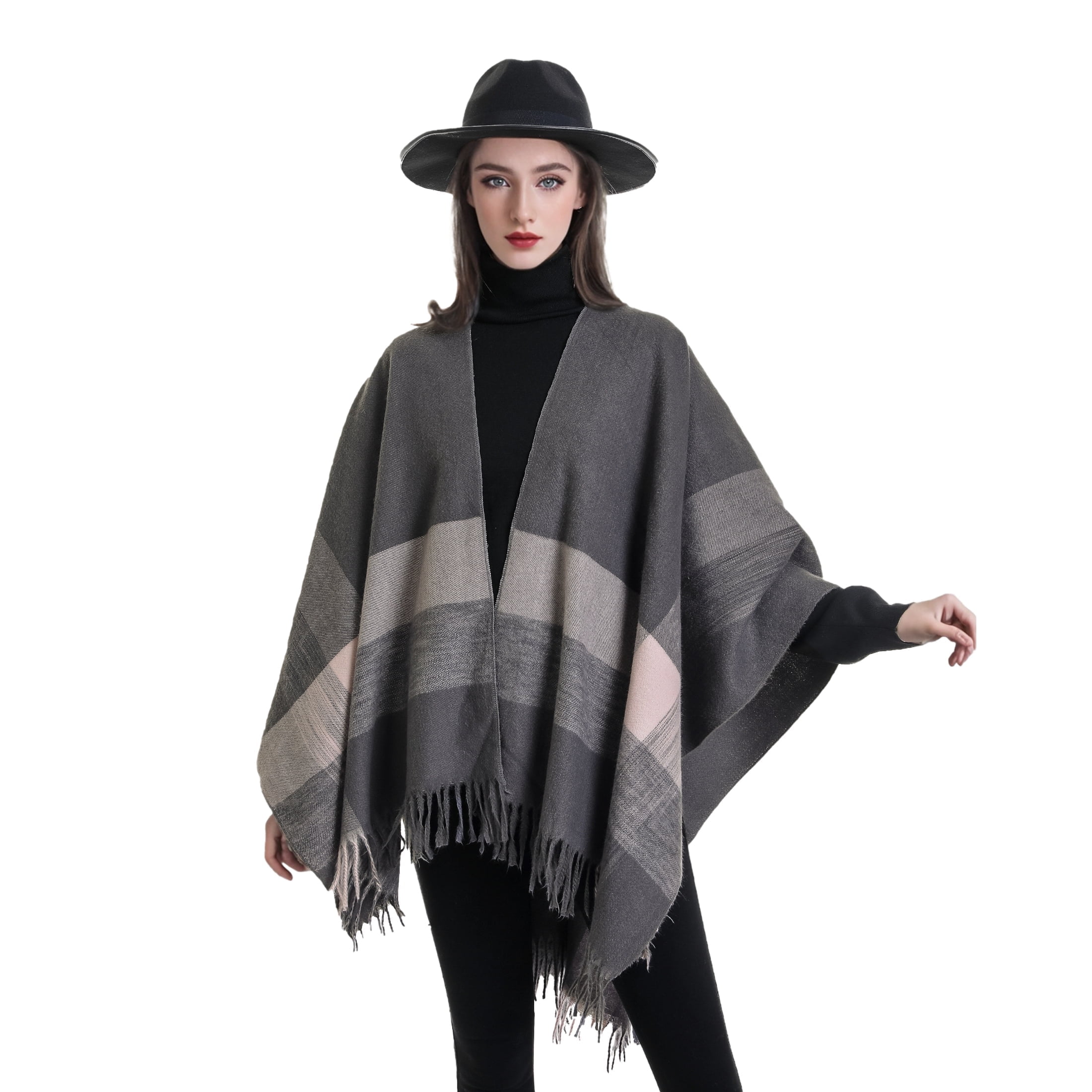 Suizaomo Women's Shawl Wraps Soft Open Front Poncho Cape Casual Cardigan Shawls Oversized ...