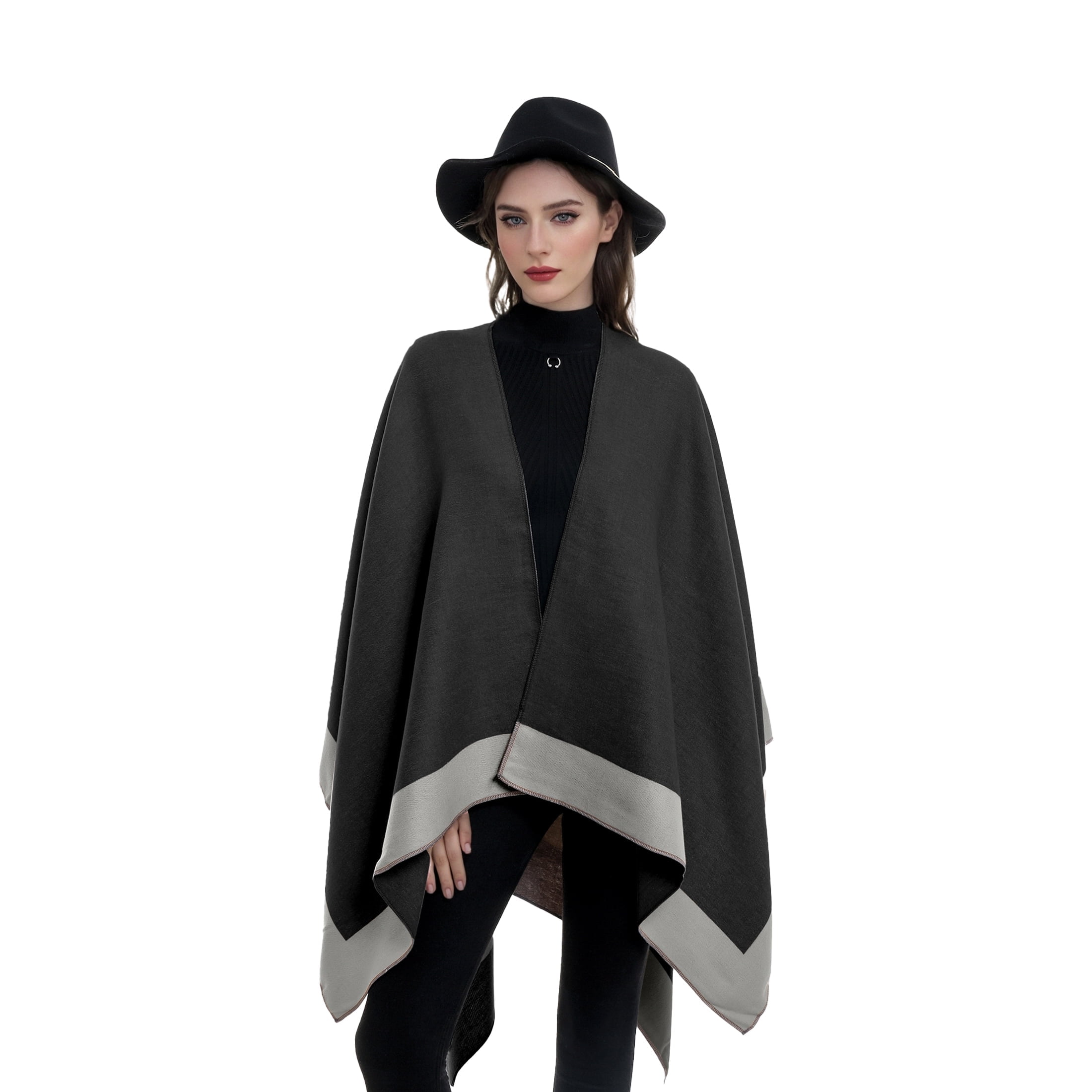 Suizaomo Women's Shawl Wraps Soft Open Front Poncho Cape Casual Cardigan Shawls Oversized ...