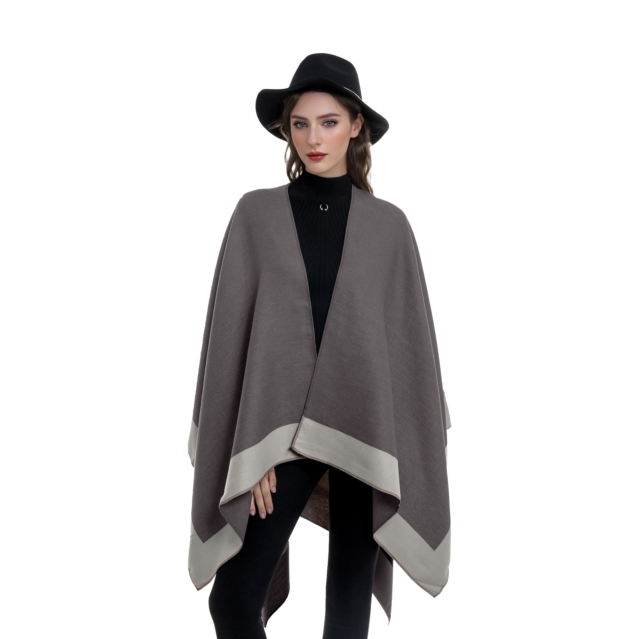 Suizaomo Women's Shawl Wraps Soft Open Front Poncho Cape Casual ...