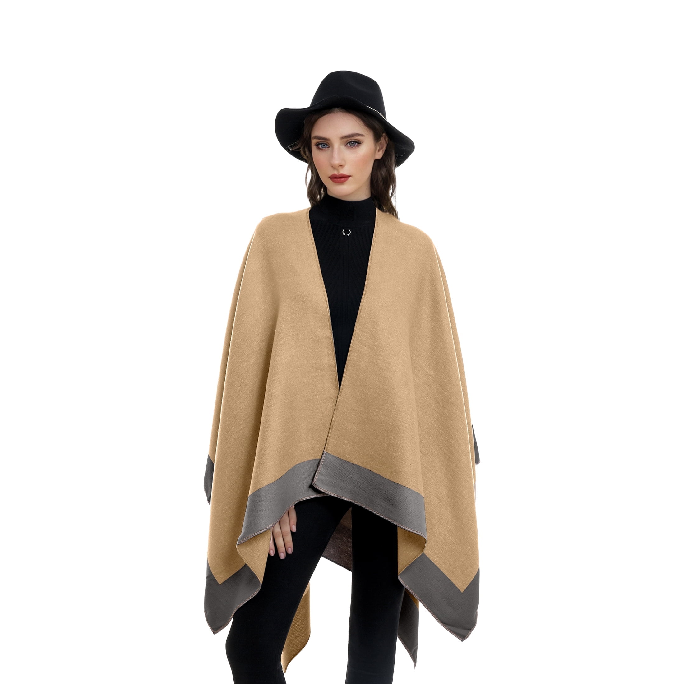 Suizaomo Women's Shawl Wraps Soft Open Front Poncho Cape Casual Cardigan Shawls Oversized ...