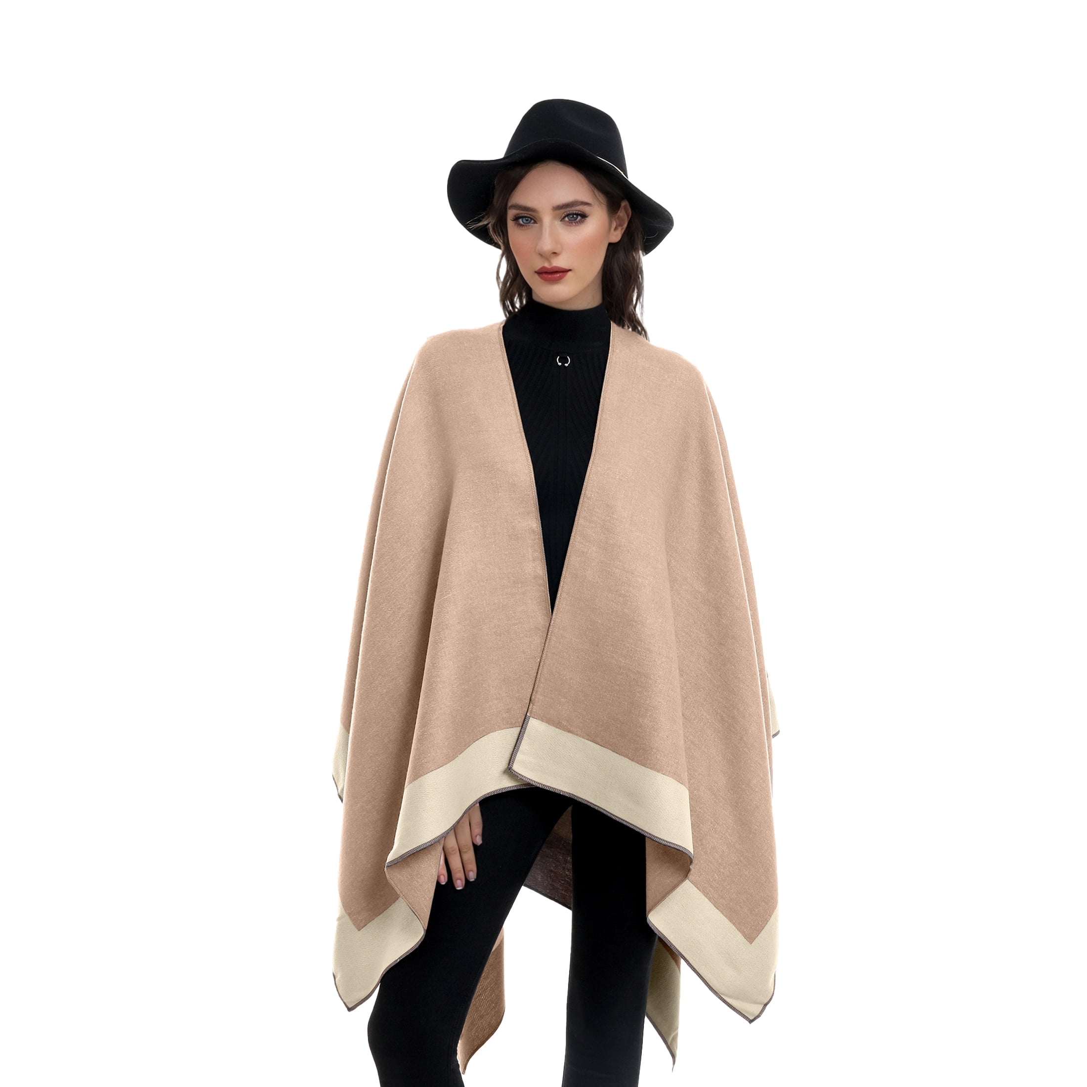 Suizaomo Women's Shawl Wraps Soft Open Front Poncho Cape Casual Cardigan Shawls Oversized ...